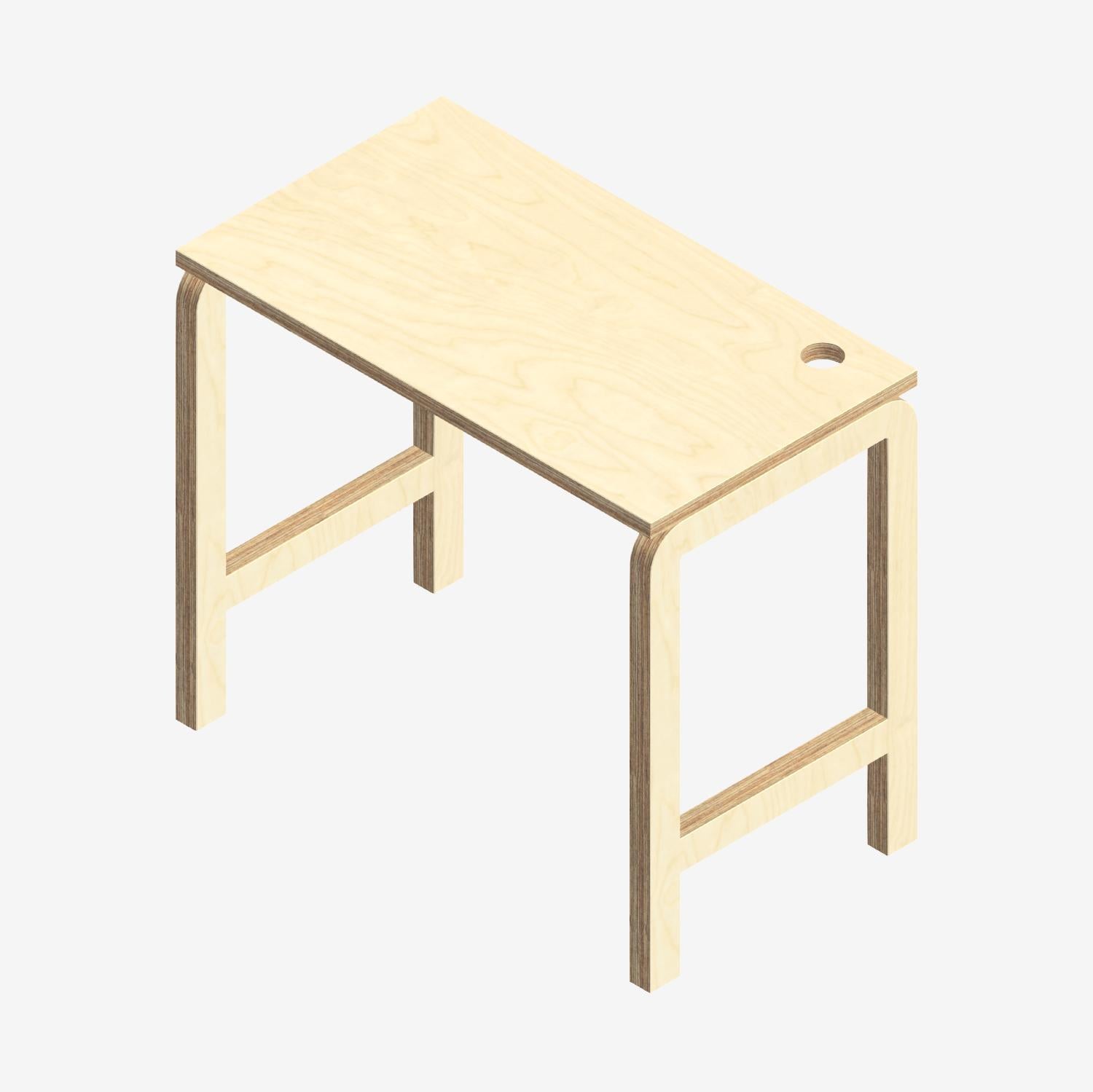 Custom Plywood Desk with Plywood Legs in Natural Plywood