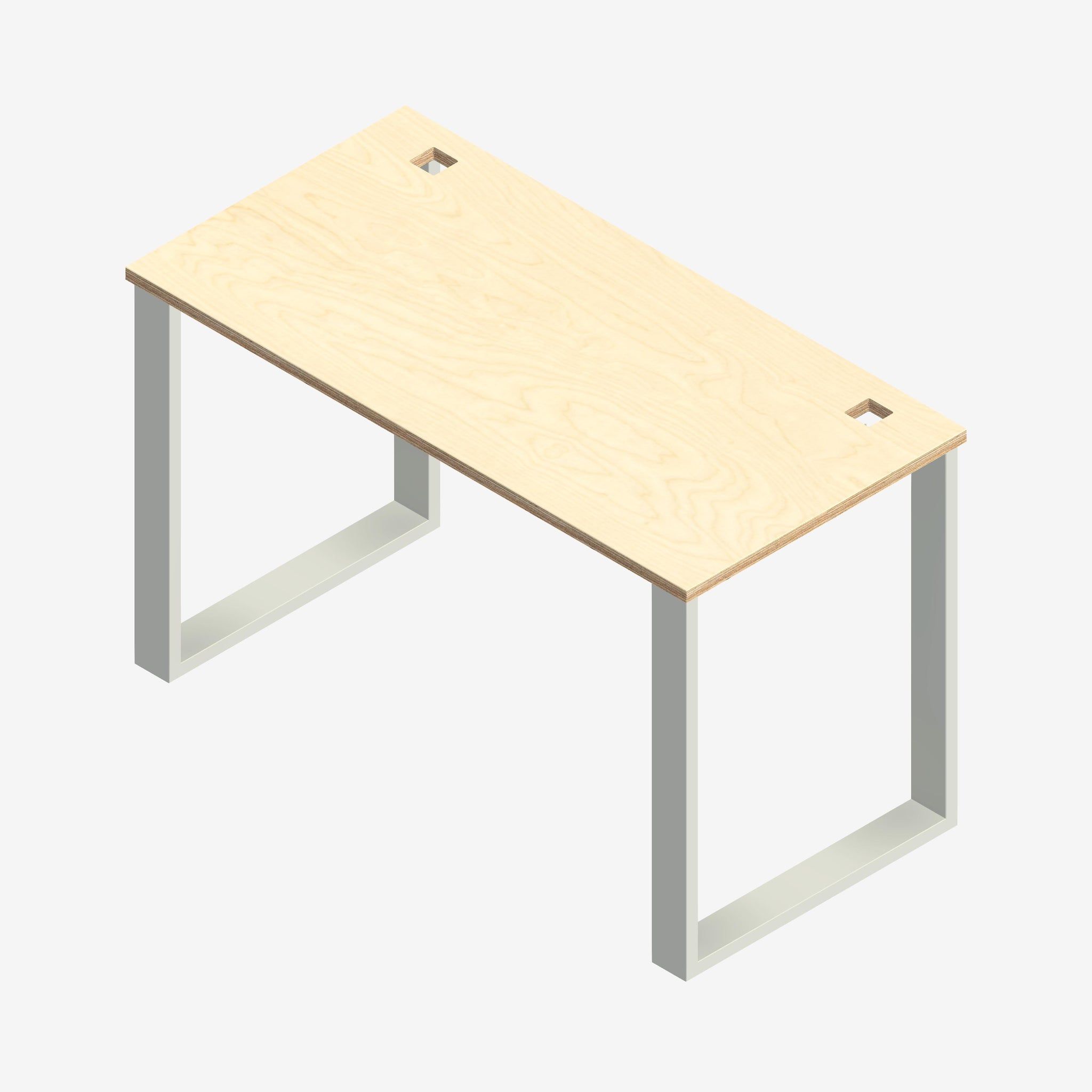 Custom Plywood Desk with Industrial Legs in Natural Plywood