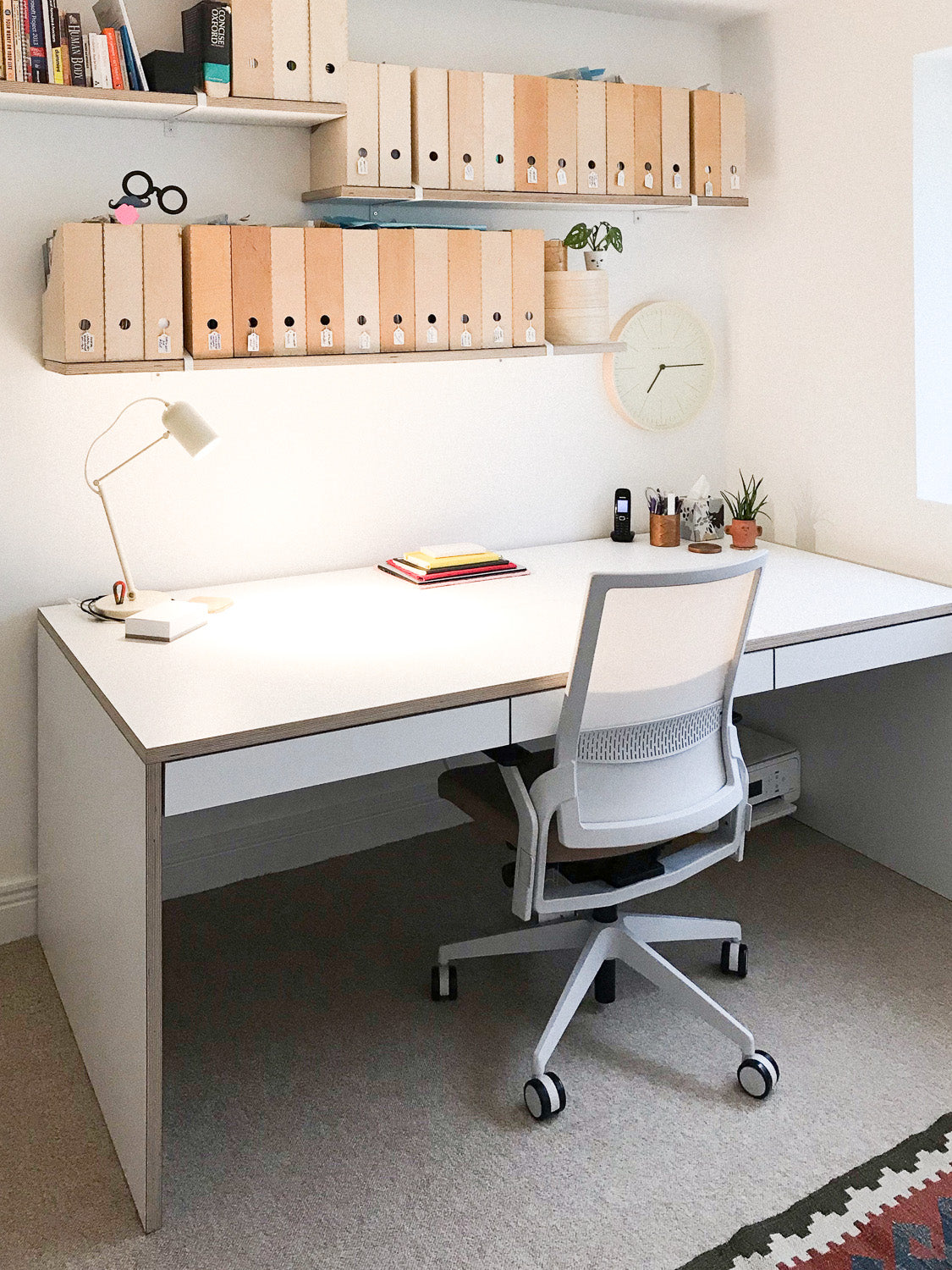 Custom Plywood Desk with Drawers