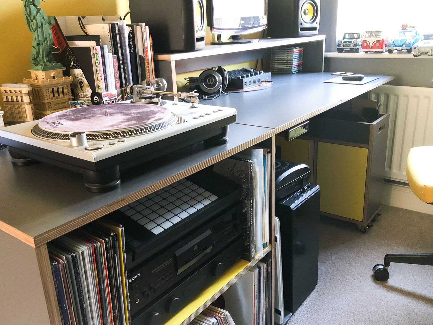 Custom Plywood Desk with Pedestal