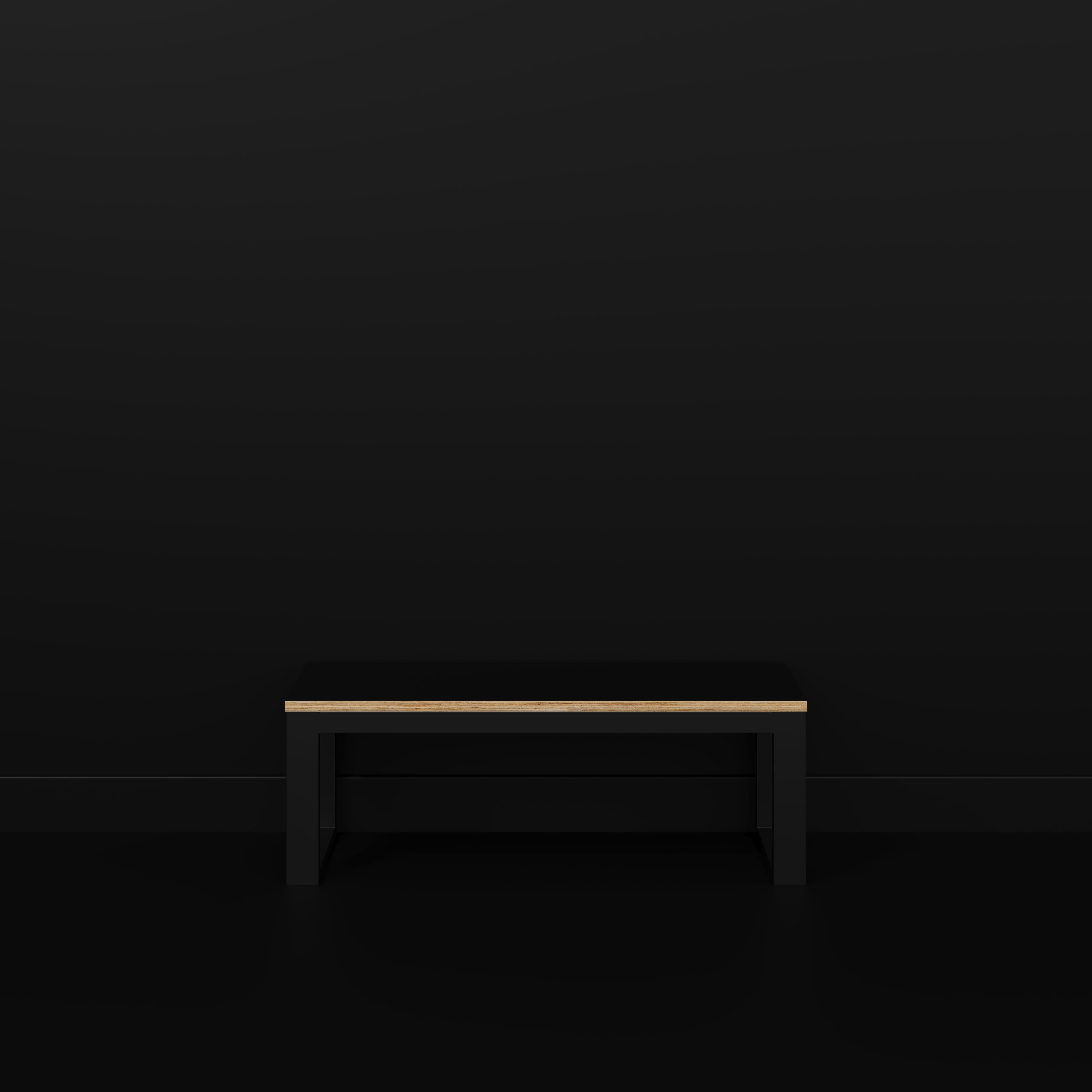 Bench Seat with Black Industrial Frame - Formica Diamond Black - 1200 ...