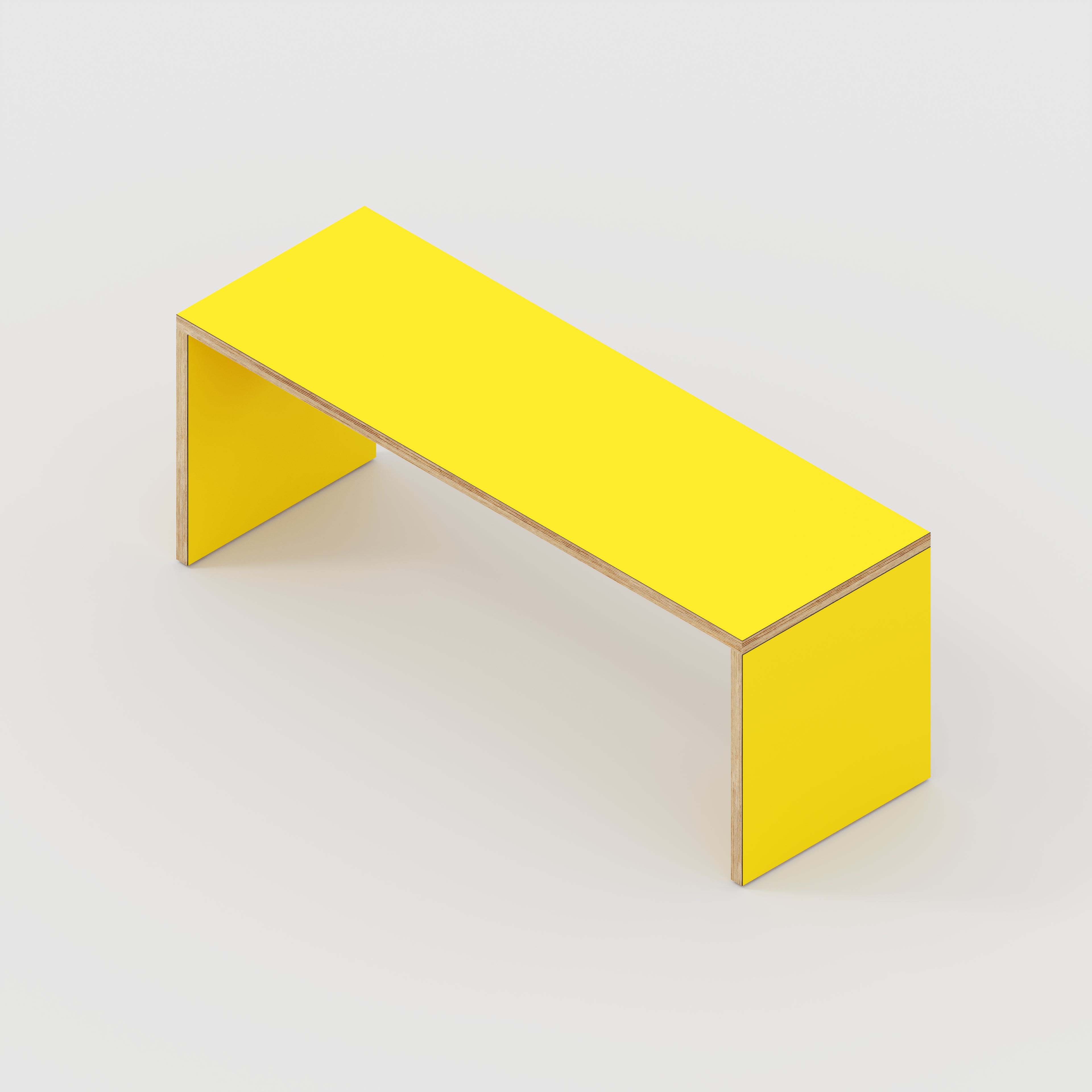 Bench Seat with Solid Sides - Formica Chrome Yellow - 1200(w) x 400(d ...