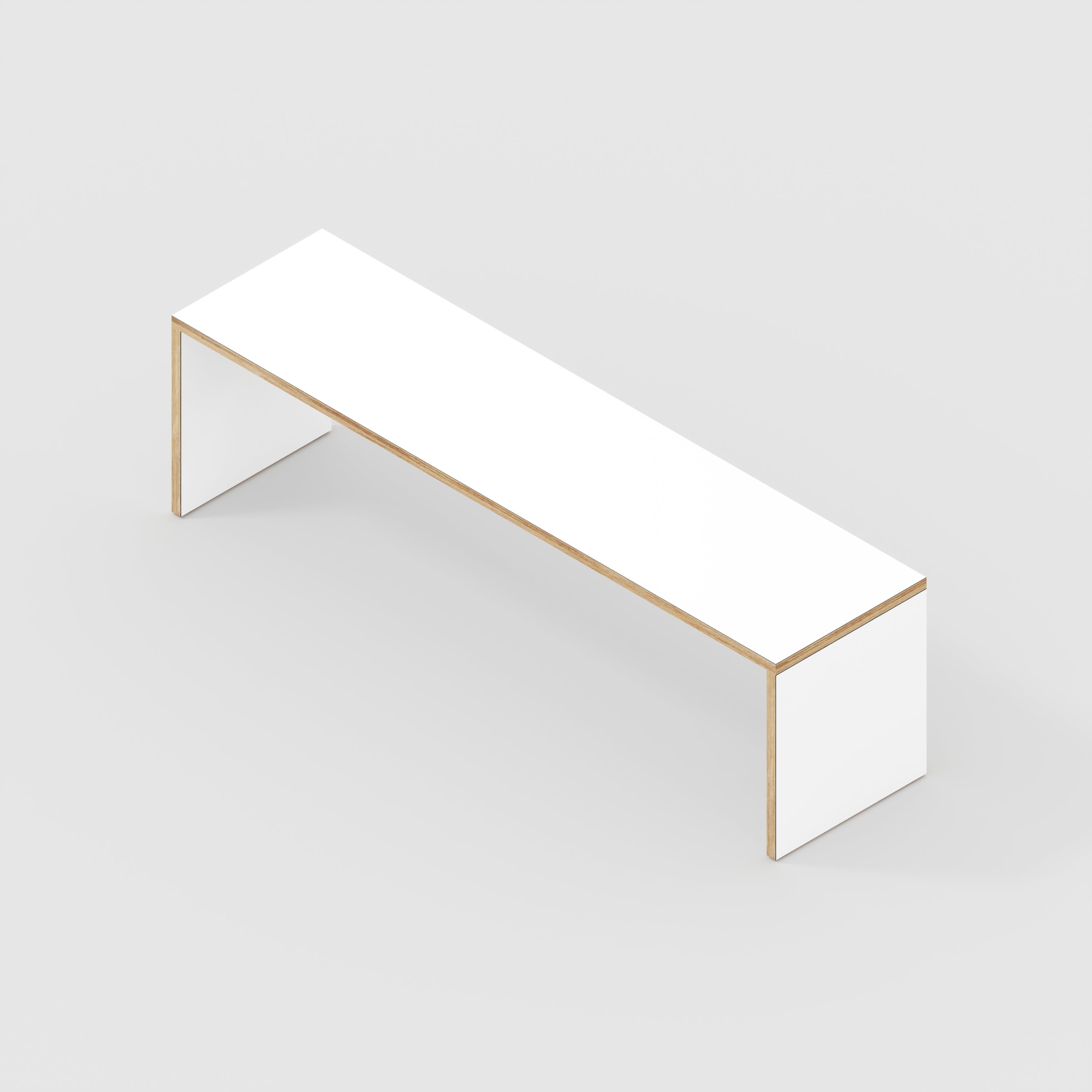 Plywood Bench Seat with Solid Sides - Formica White - 1600(w) x 400(d)