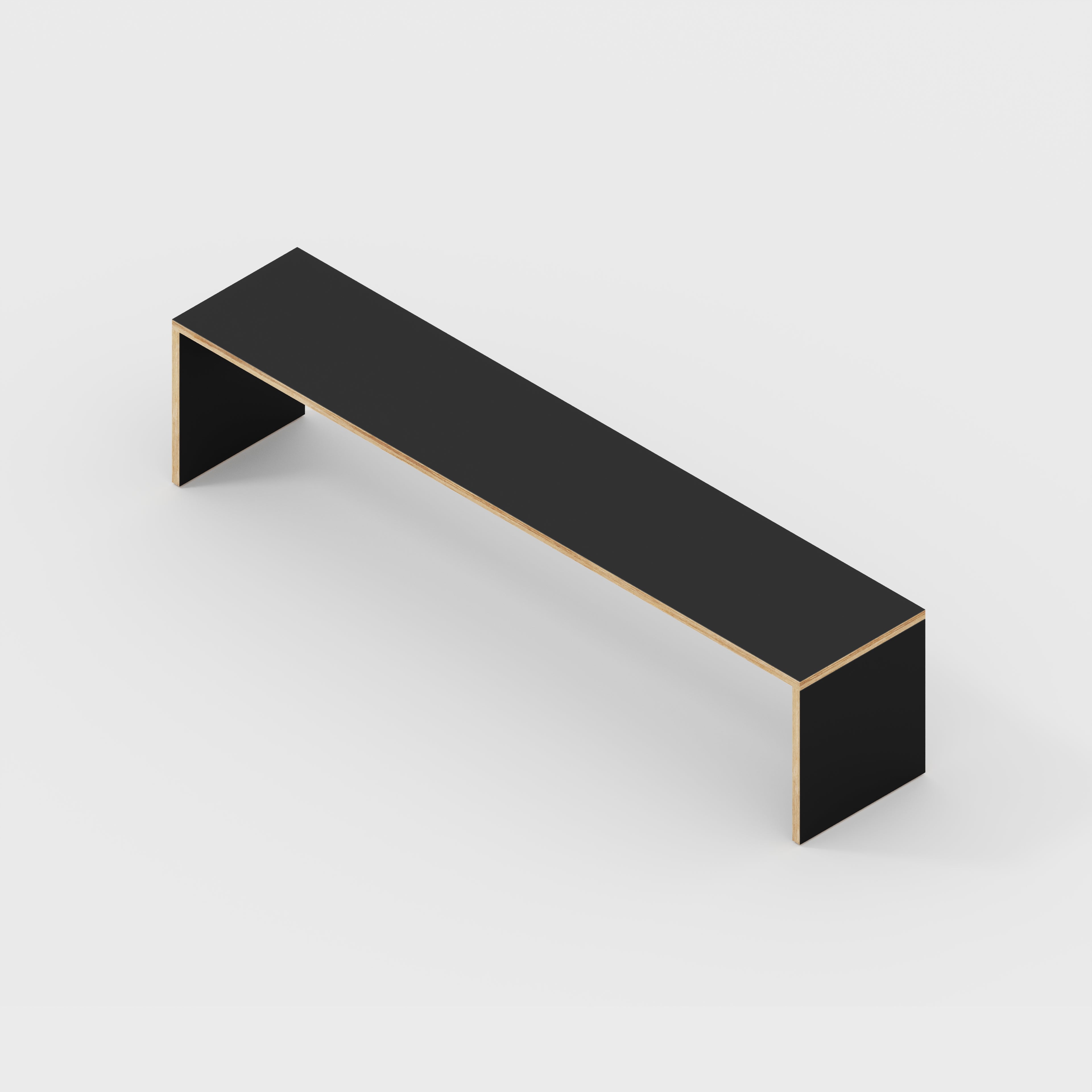 Bench Seat with Solid Sides - Formica Diamond Black - 2000(w) x 400(d ...