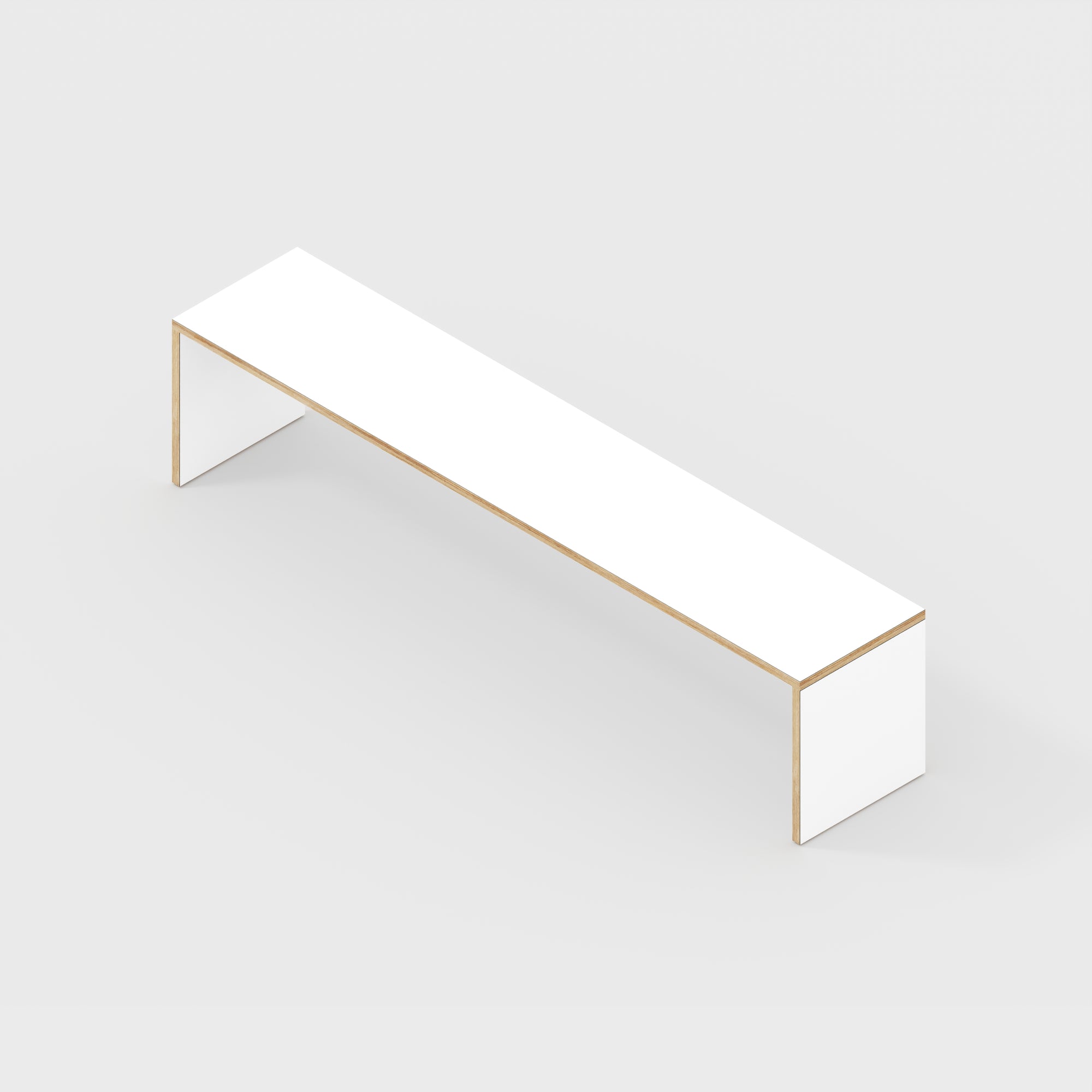 Plywood Bench Seat with Solid Sides - Formica White - 2000(w) x 400(d)