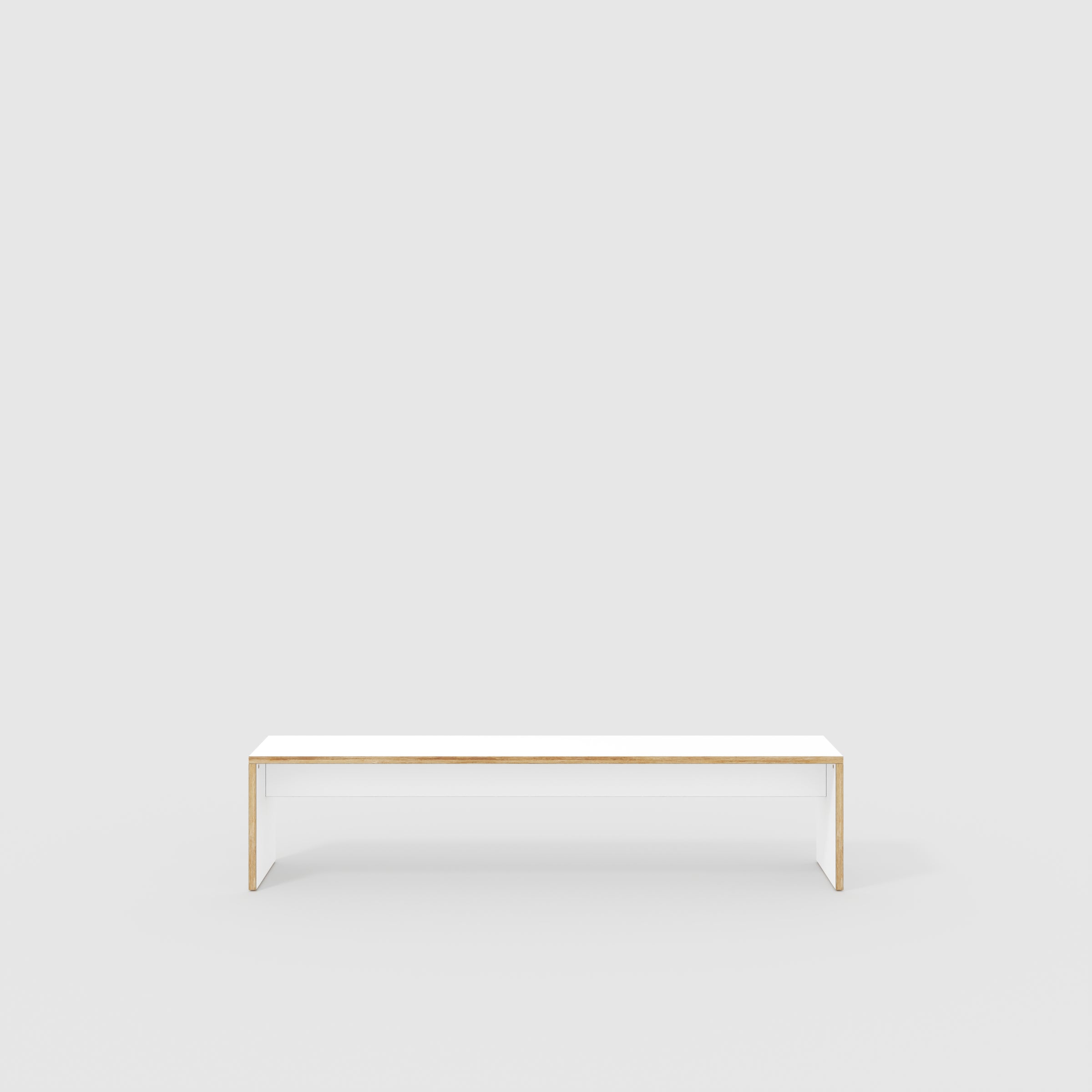 Plywood Bench Seat with Solid Sides - Formica White - 2000(w) x 400(d)