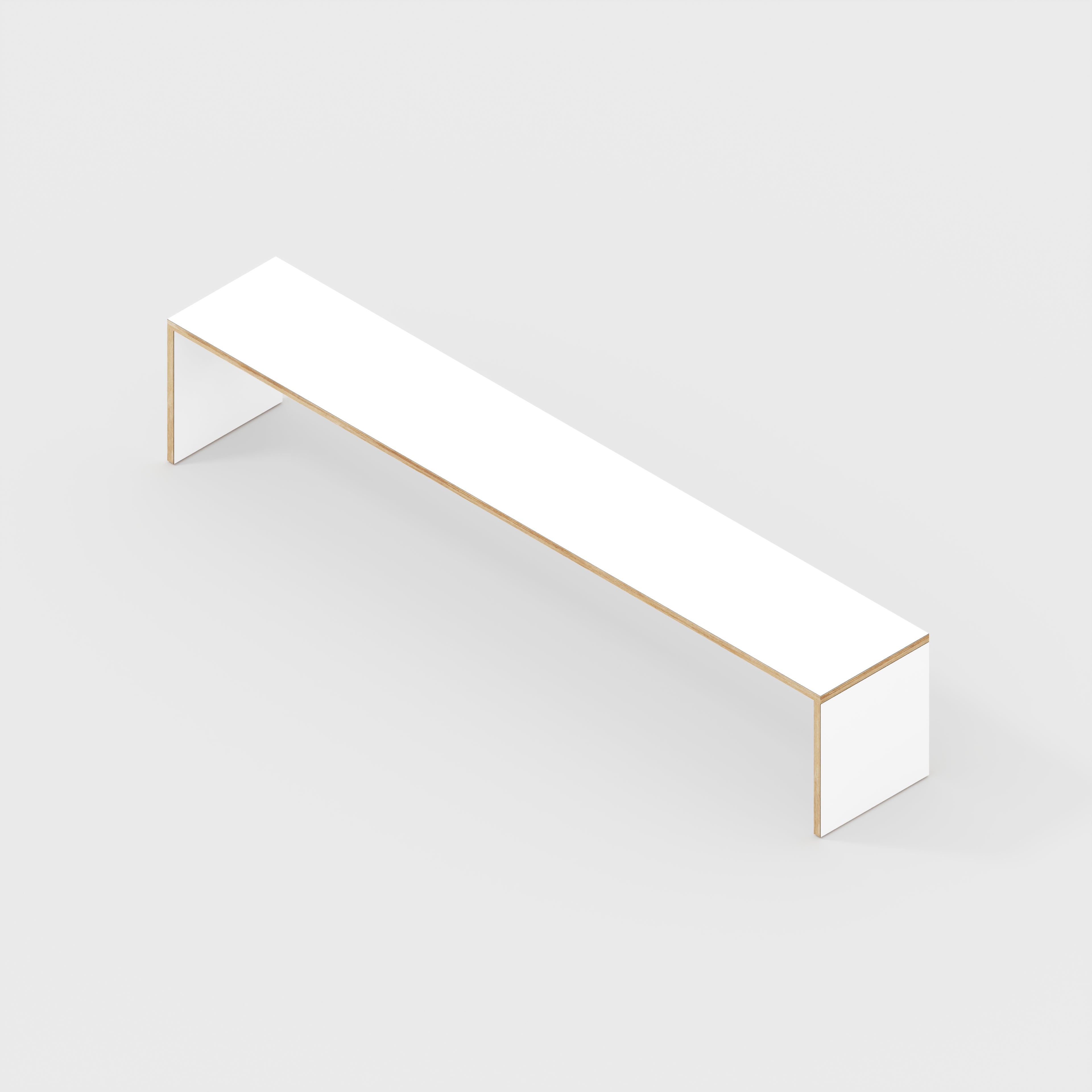 Bench Seat with Solid Sides - Formica White - 2400(w) x 400(d) – Made ...