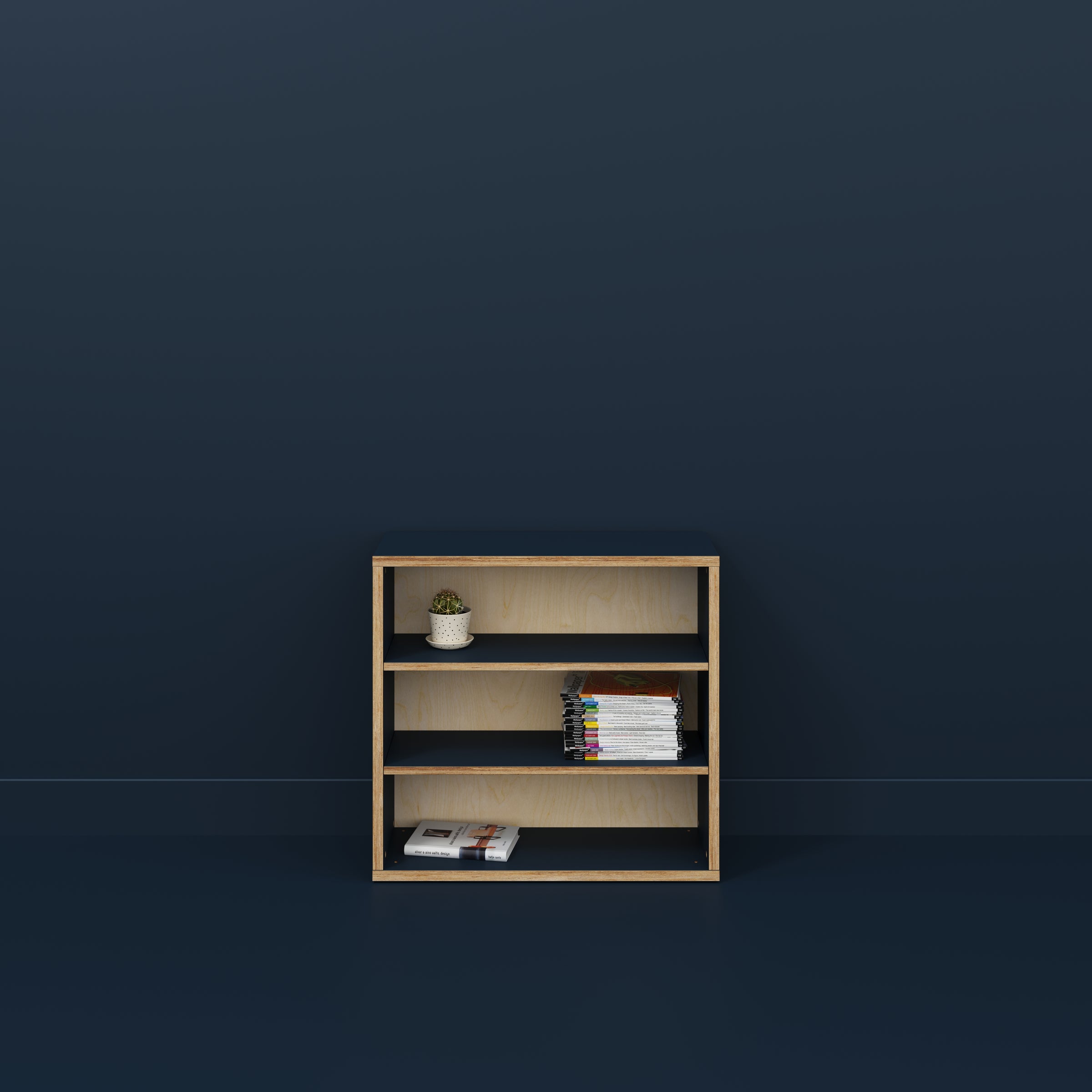 Plywood Bookshelves - Formica Night Sea Blue - 800(w) x 300(d) x 750(h