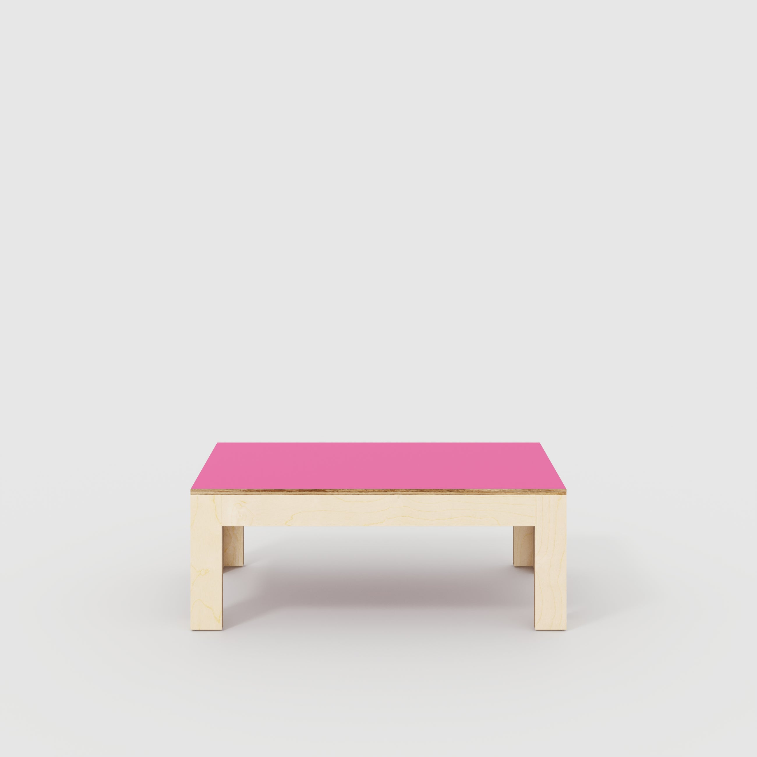 Plywood Coffee Table with Solid Frame - Formica Juicy Pink - 1200(w) x