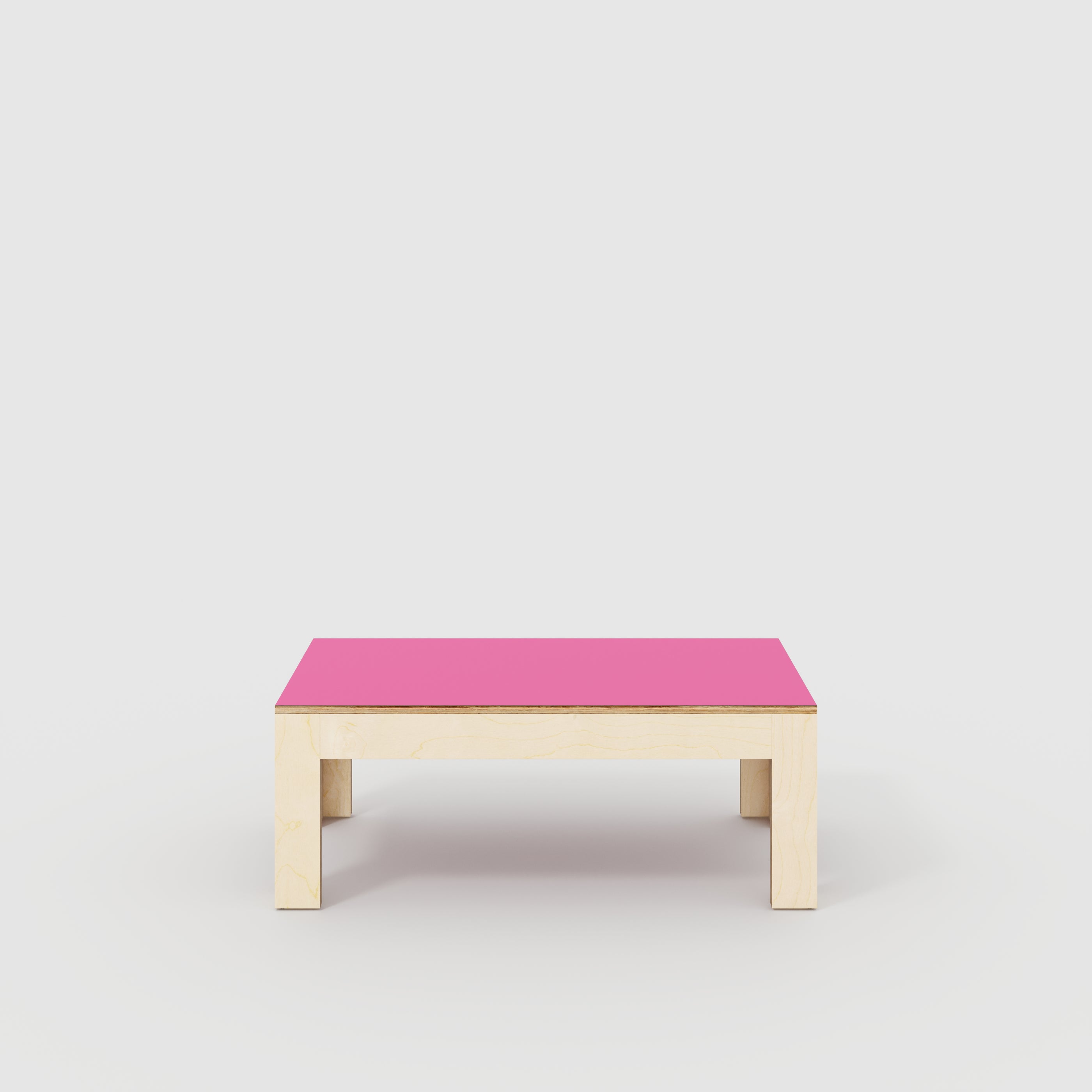 Plywood Coffee Table with Solid Frame - Formica Juicy Pink - 1200(w) x