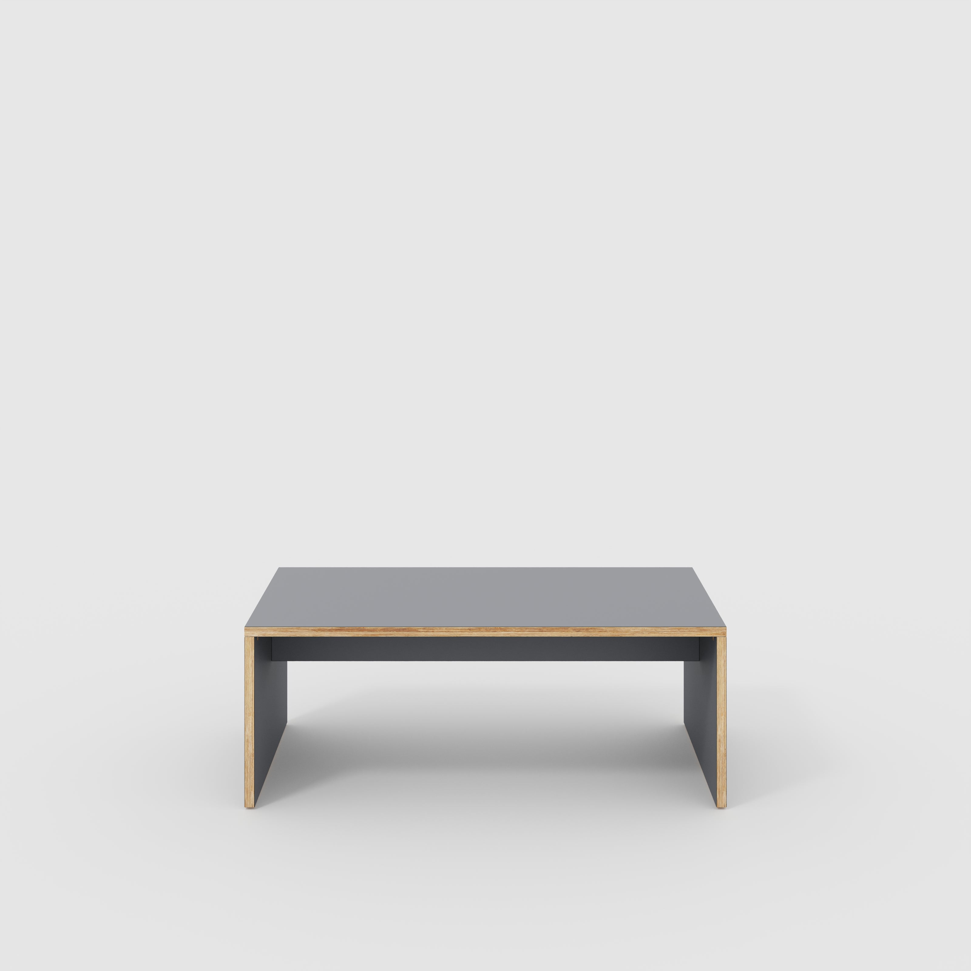 Plywood Coffee Table with Solid Sides - Formica Tornado Grey - 1200(w)