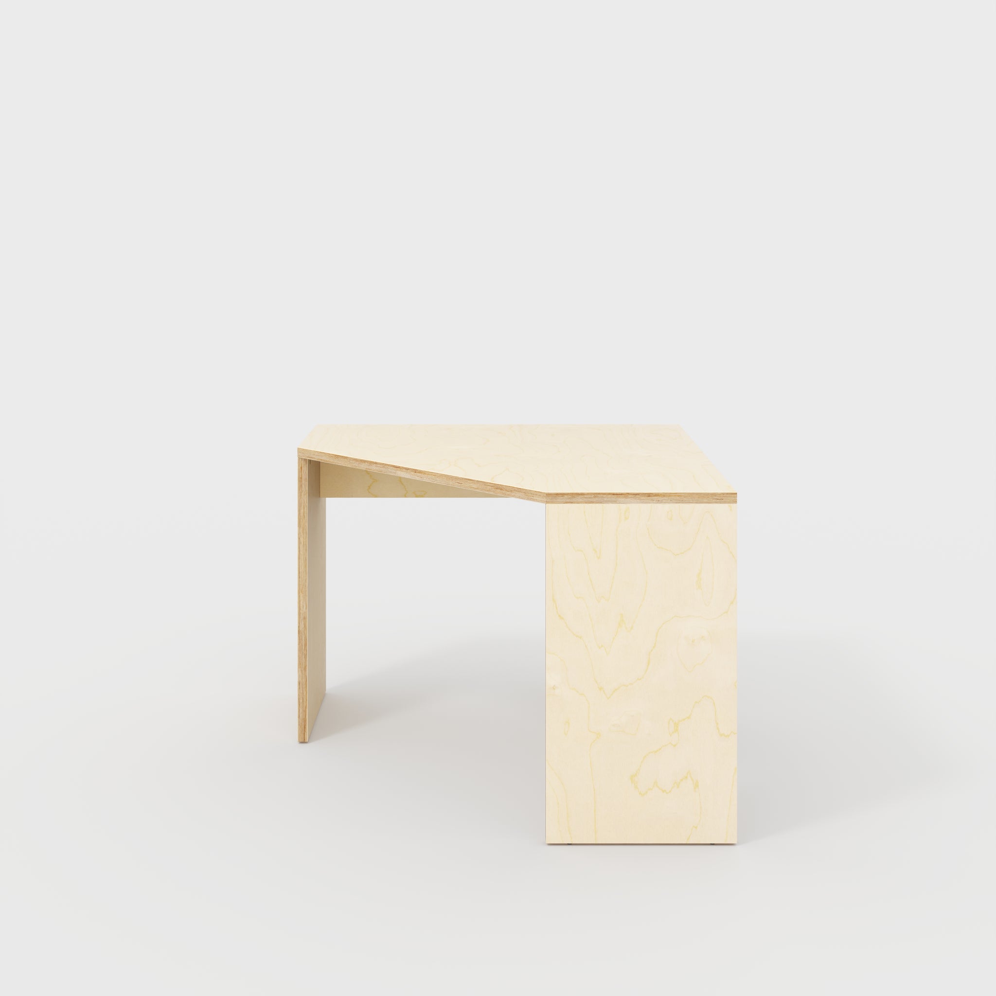 Plywood Corner Desk with Solid Sides - Plywood Birch - 1000(w) x 1000(