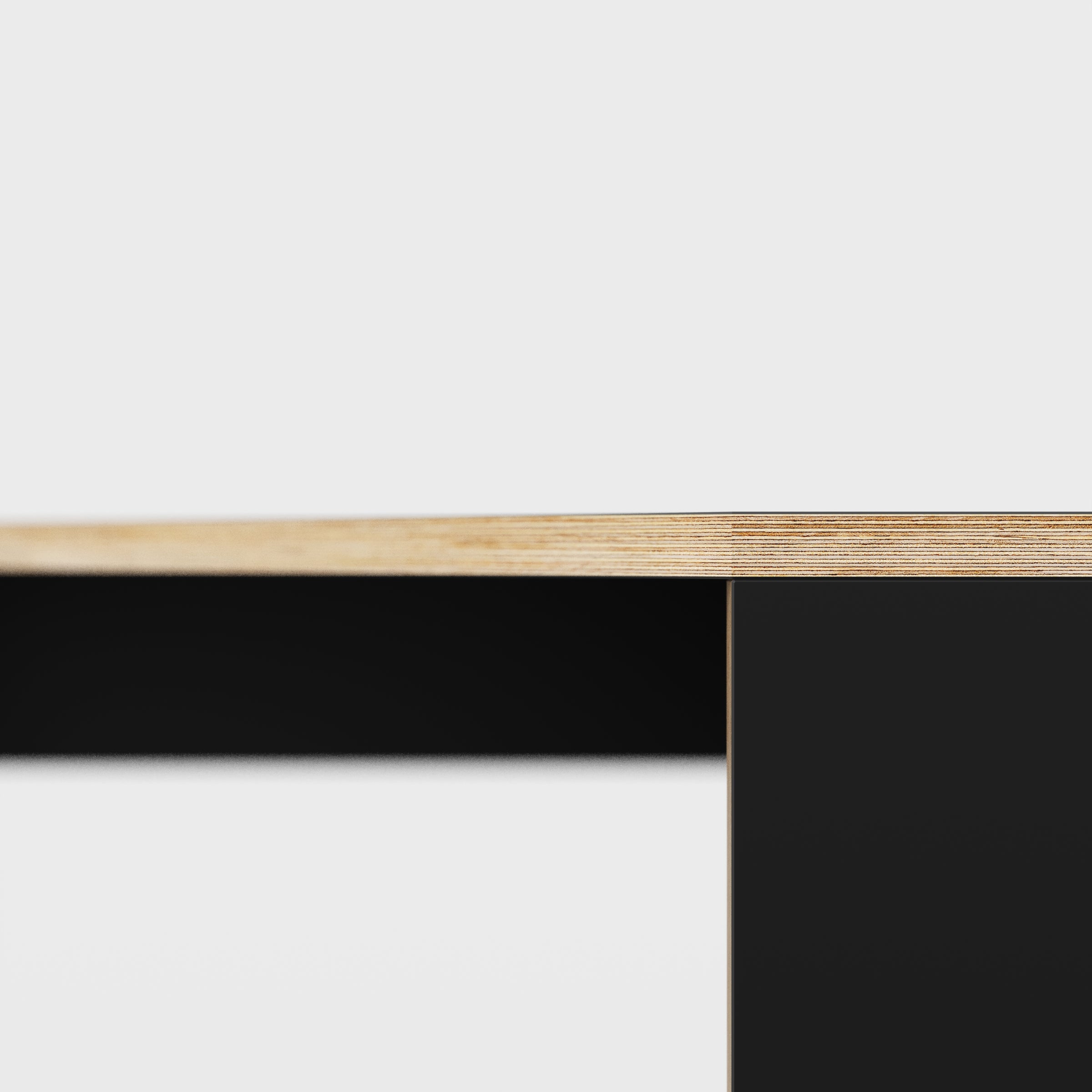 Plywood Corner Desk with Solid Sides - Formica Diamond Black - 1000(w)