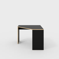 Plywood Corner Desk with Solid Sides - Formica Diamond Black - 1000(w)