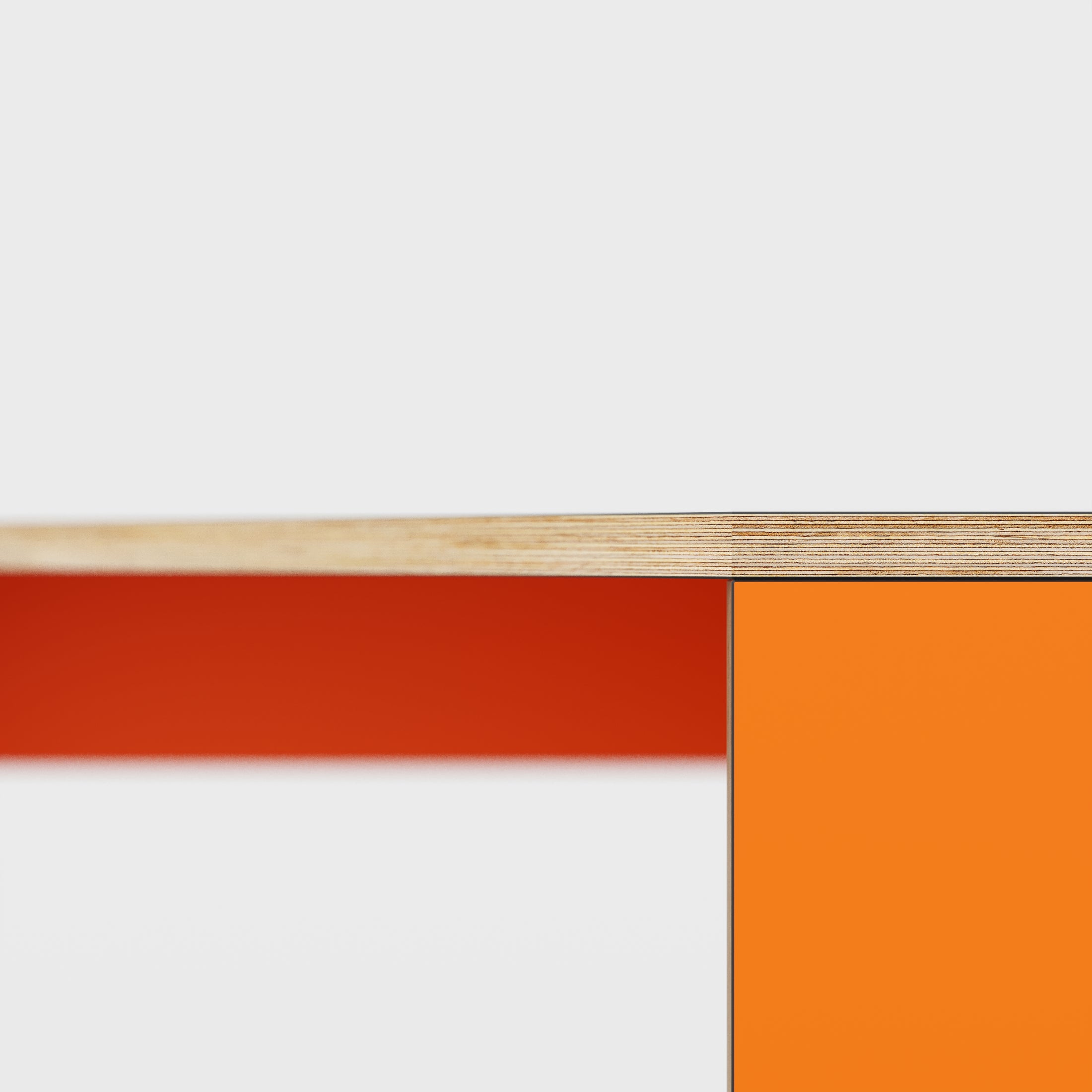 Plywood Corner Desk with Solid Sides - Formica Levante Orange - 1000(w