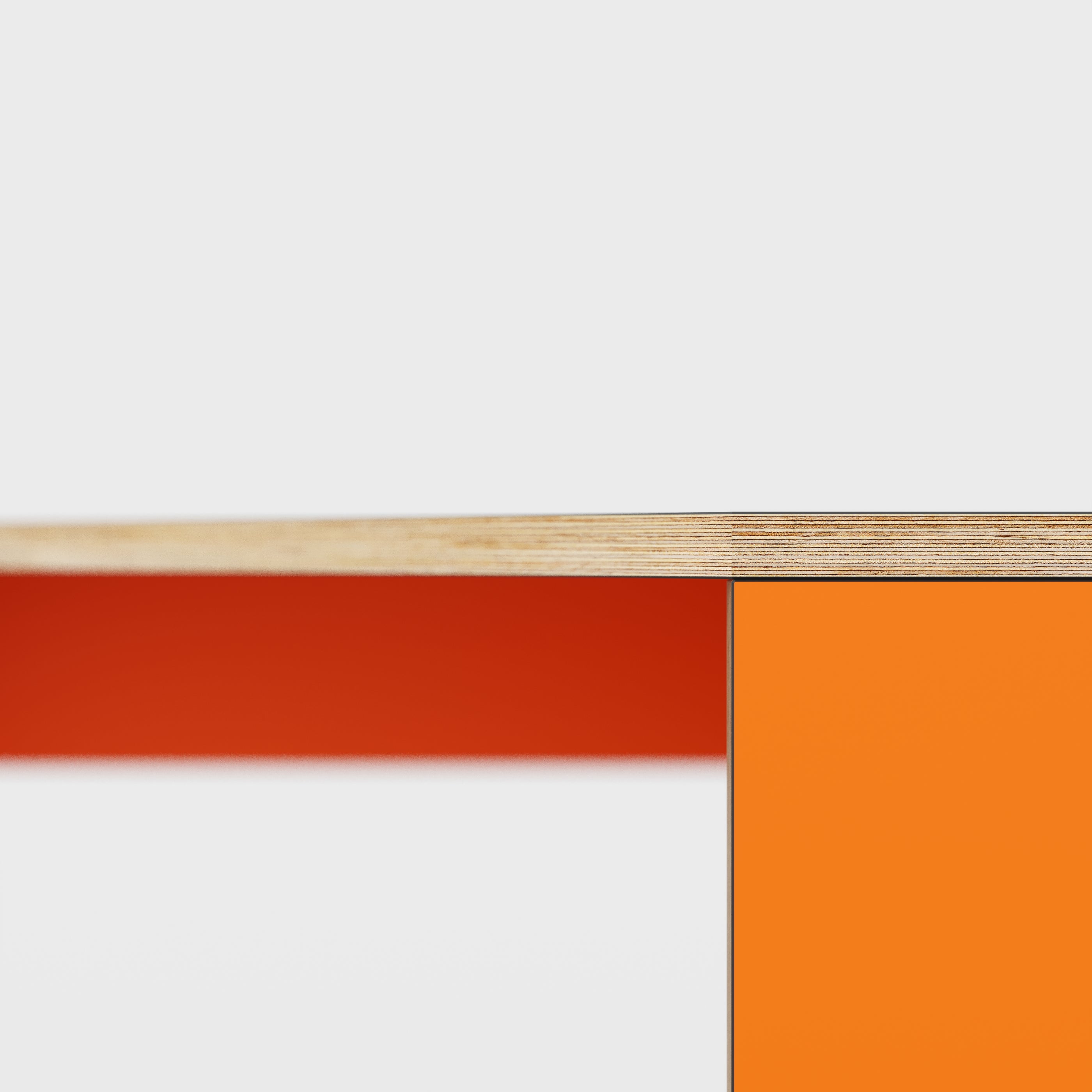 Plywood Corner Desk with Solid Sides - Formica Levante Orange - 1000(w