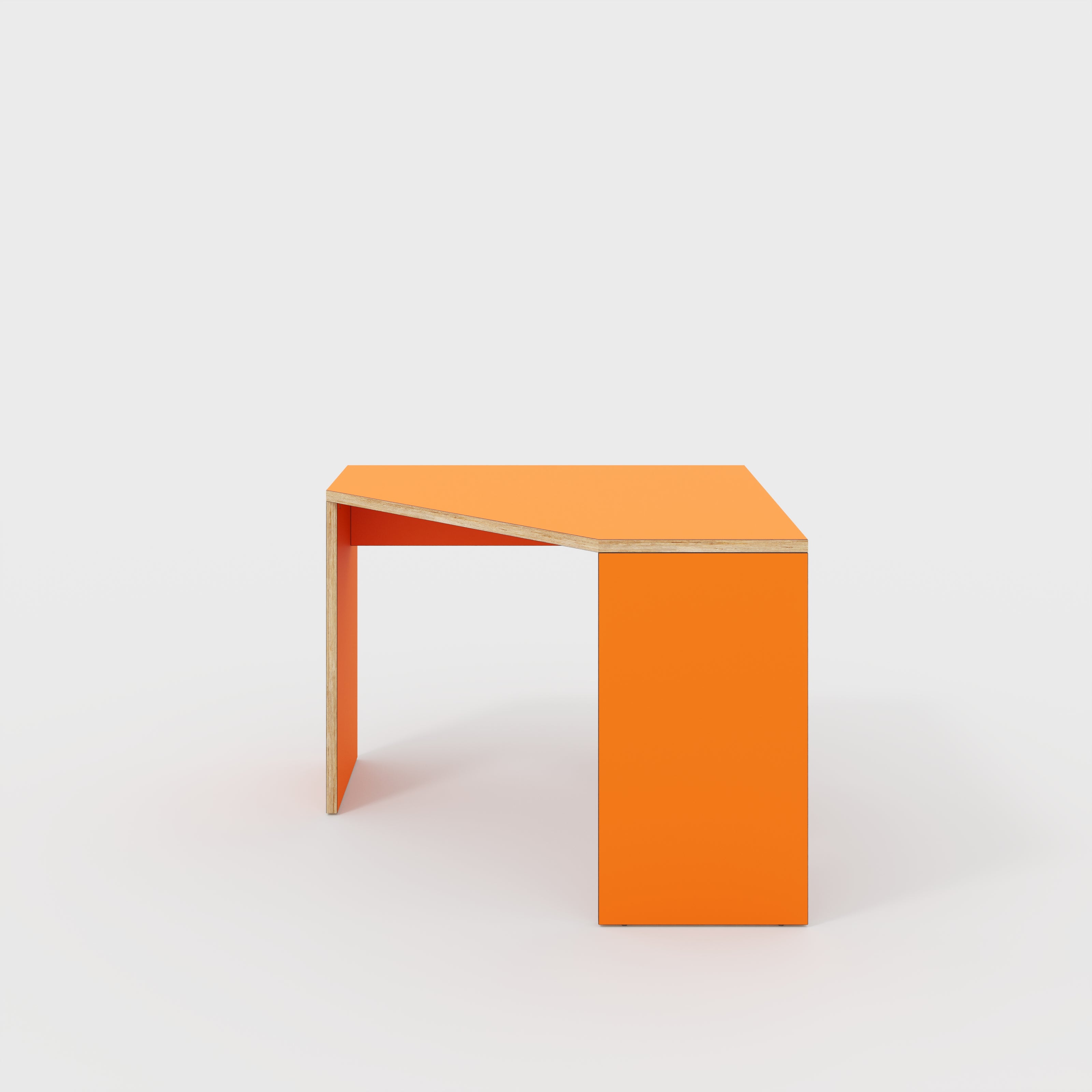 Plywood Corner Desk with Solid Sides - Formica Levante Orange - 1000(w