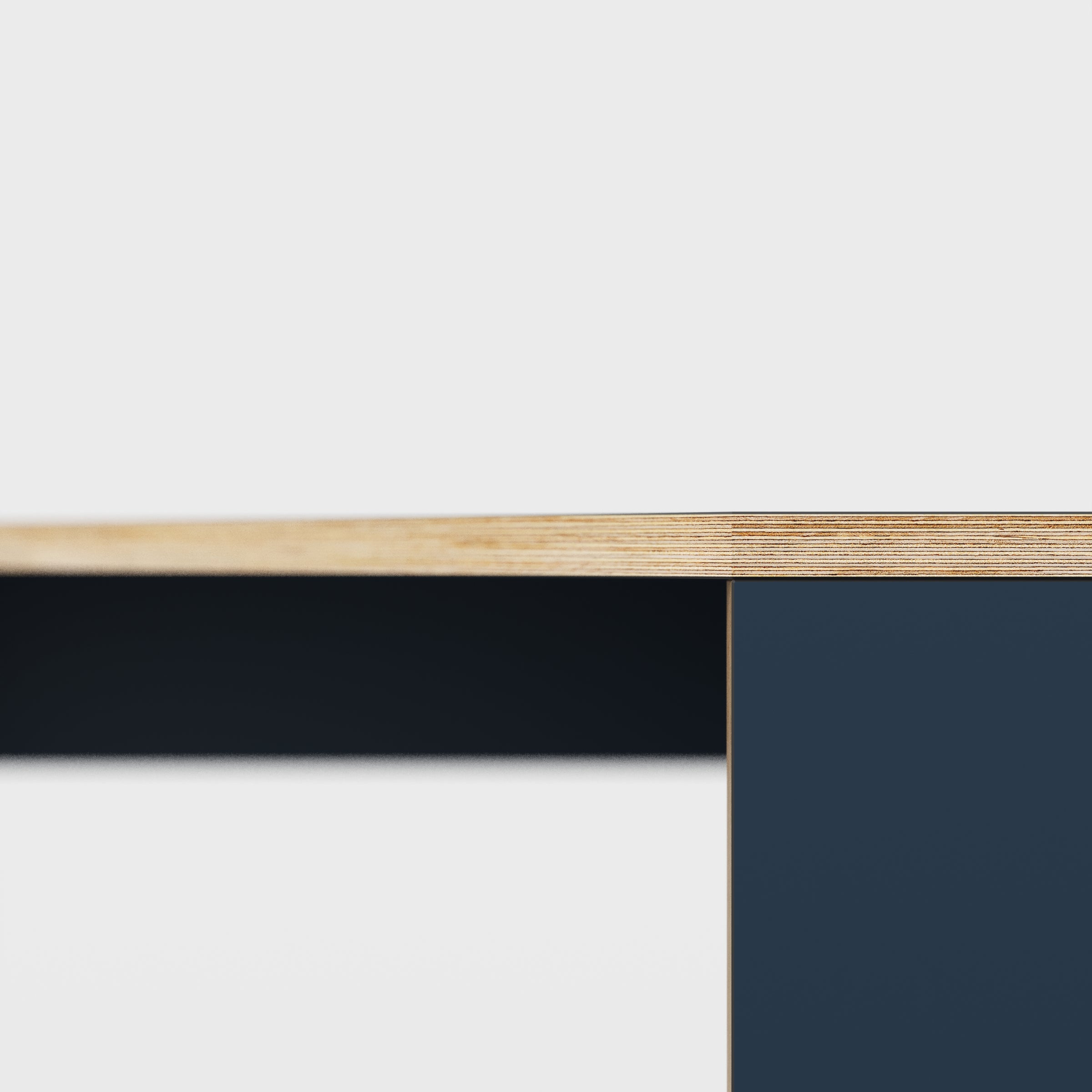 Plywood Corner Desk with Solid Sides - Formica Night Sea Blue - 1000(w