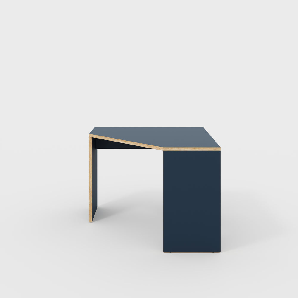 Plywood Corner Desk with Solid Sides - Formica Night Sea Blue - 1000(w
