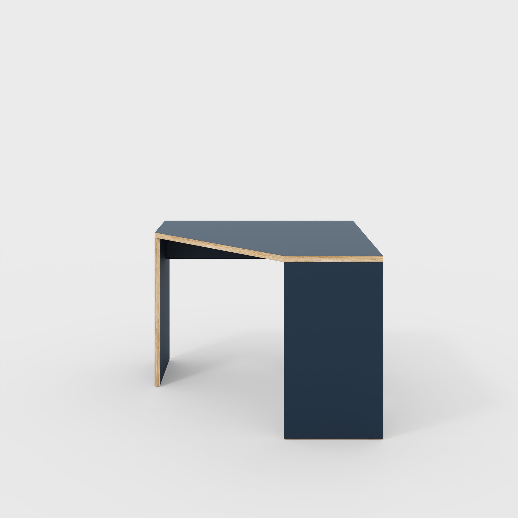 Plywood Corner Desk with Solid Sides - Formica Night Sea Blue - 1000(w