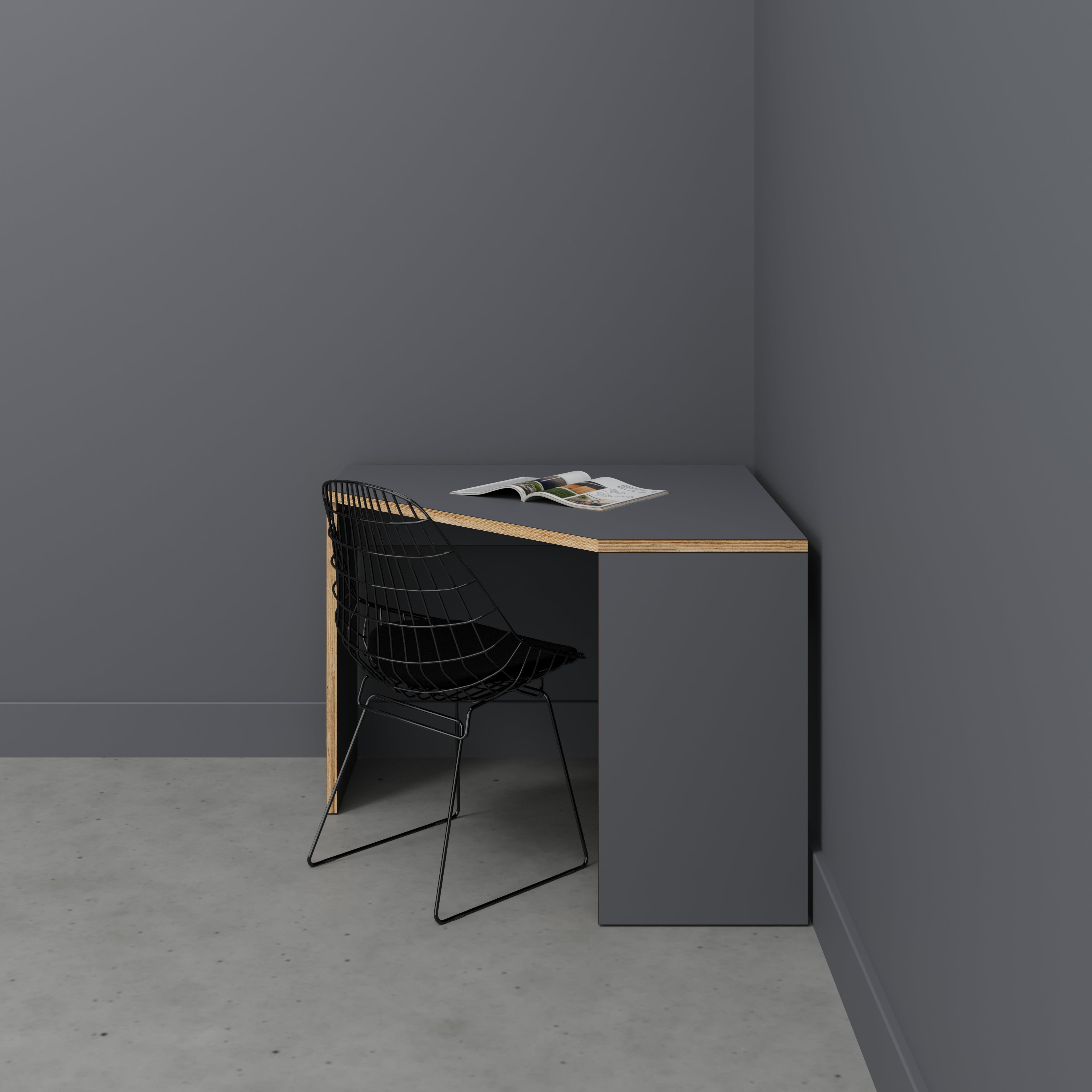 Corner Desk with Solid Sides - Formica Tornado Grey - 1000(w) x 1000(d ...