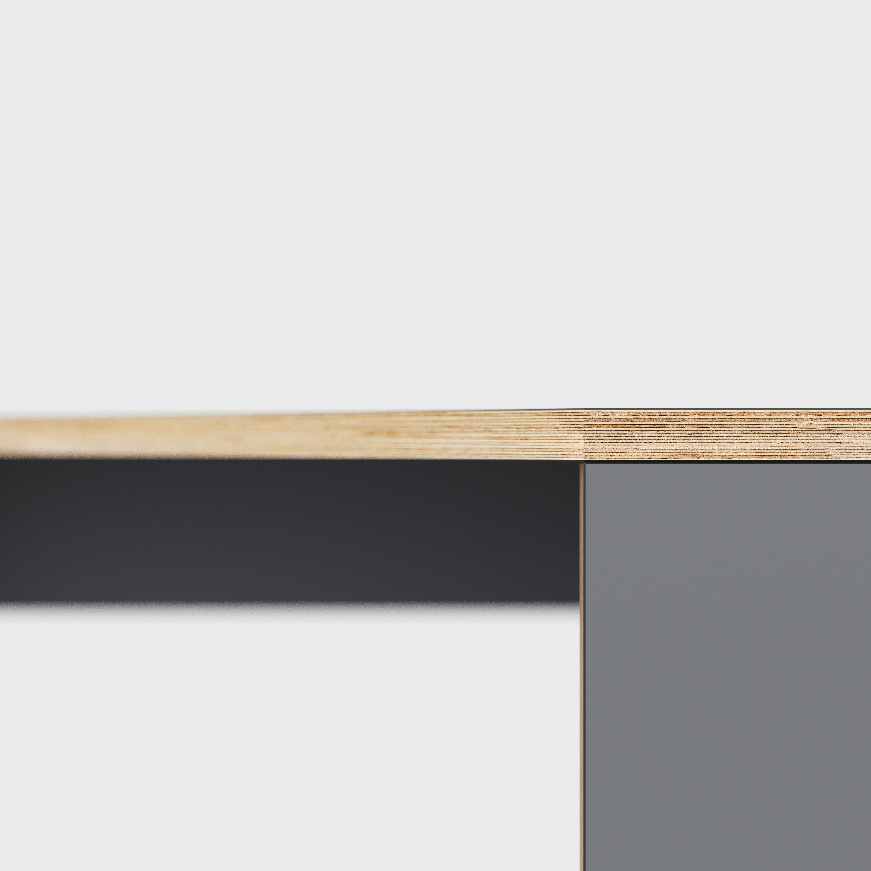 Plywood Corner Desk with Solid Sides - Formica Tornado Grey - 1000(w)