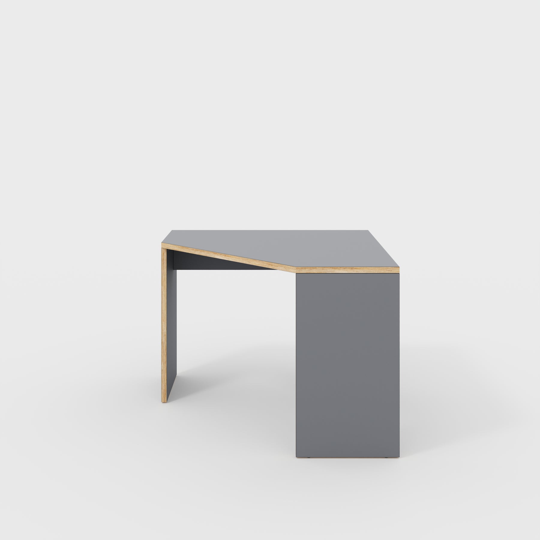 Plywood Corner Desk with Solid Sides - Formica Tornado Grey - 1000(w)
