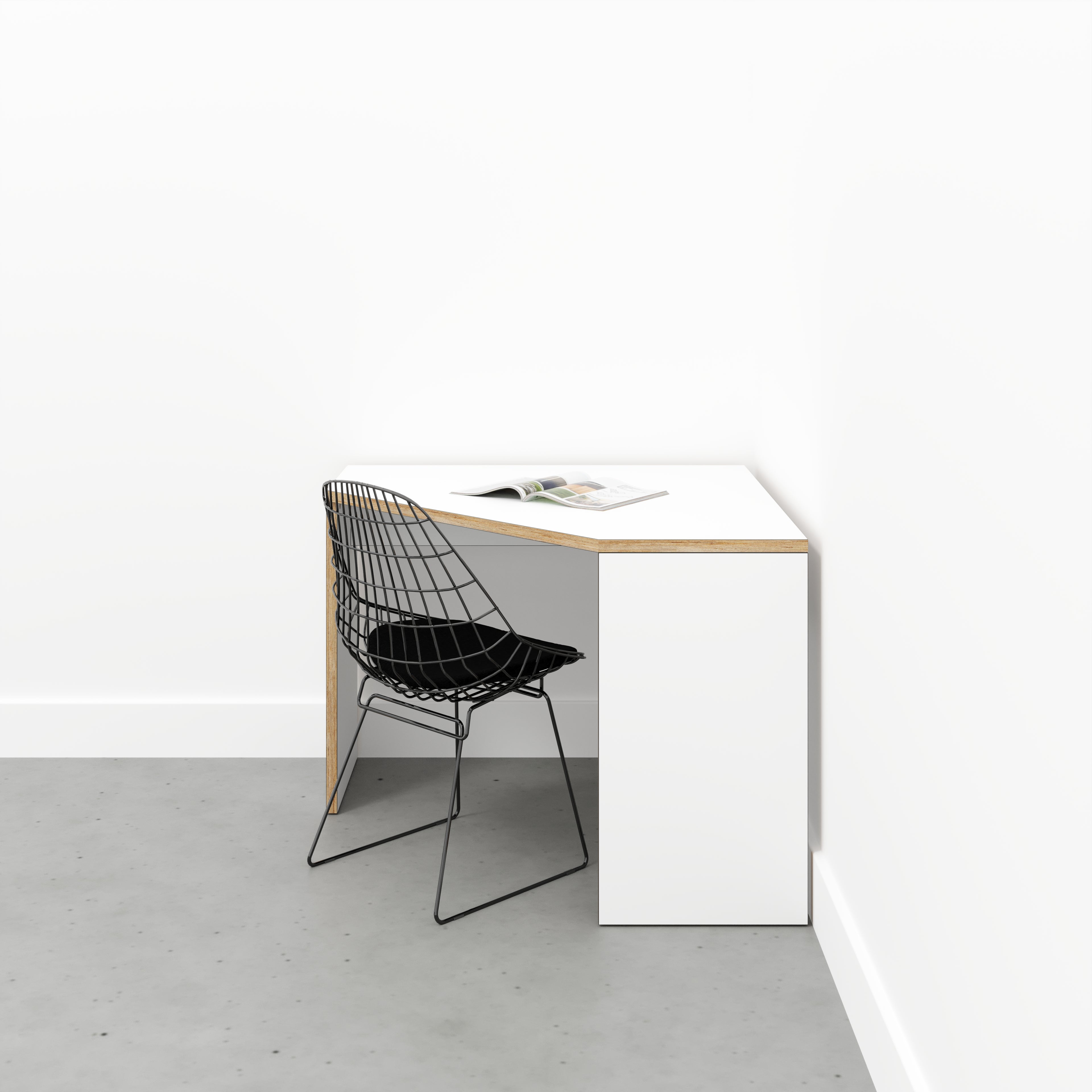 Corner Desk with Solid Sides - Formica White - 1000(w) x 1000(d) x 750 ...