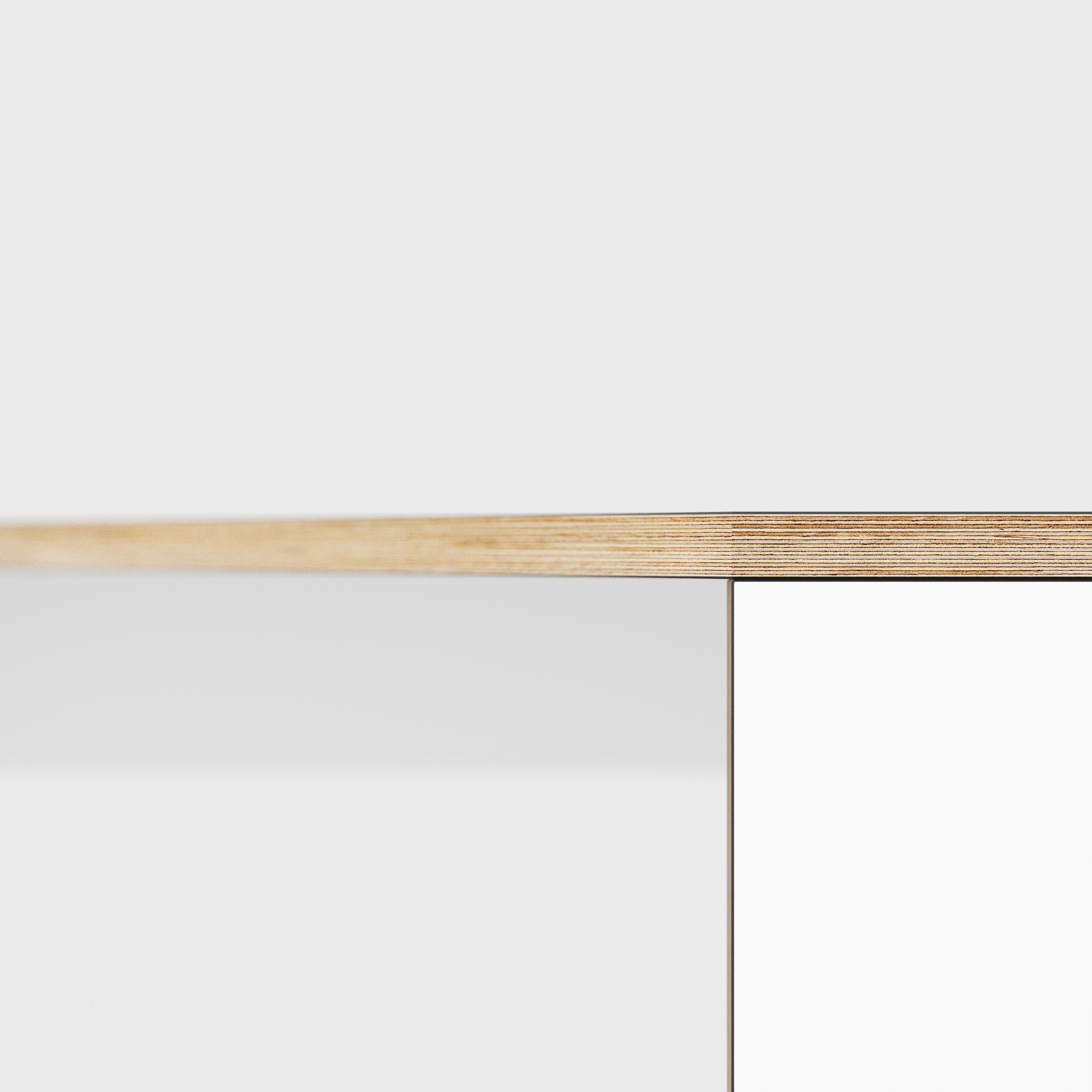 Plywood Corner Desk with Solid Sides - Formica White - 1000(w) x 1000(