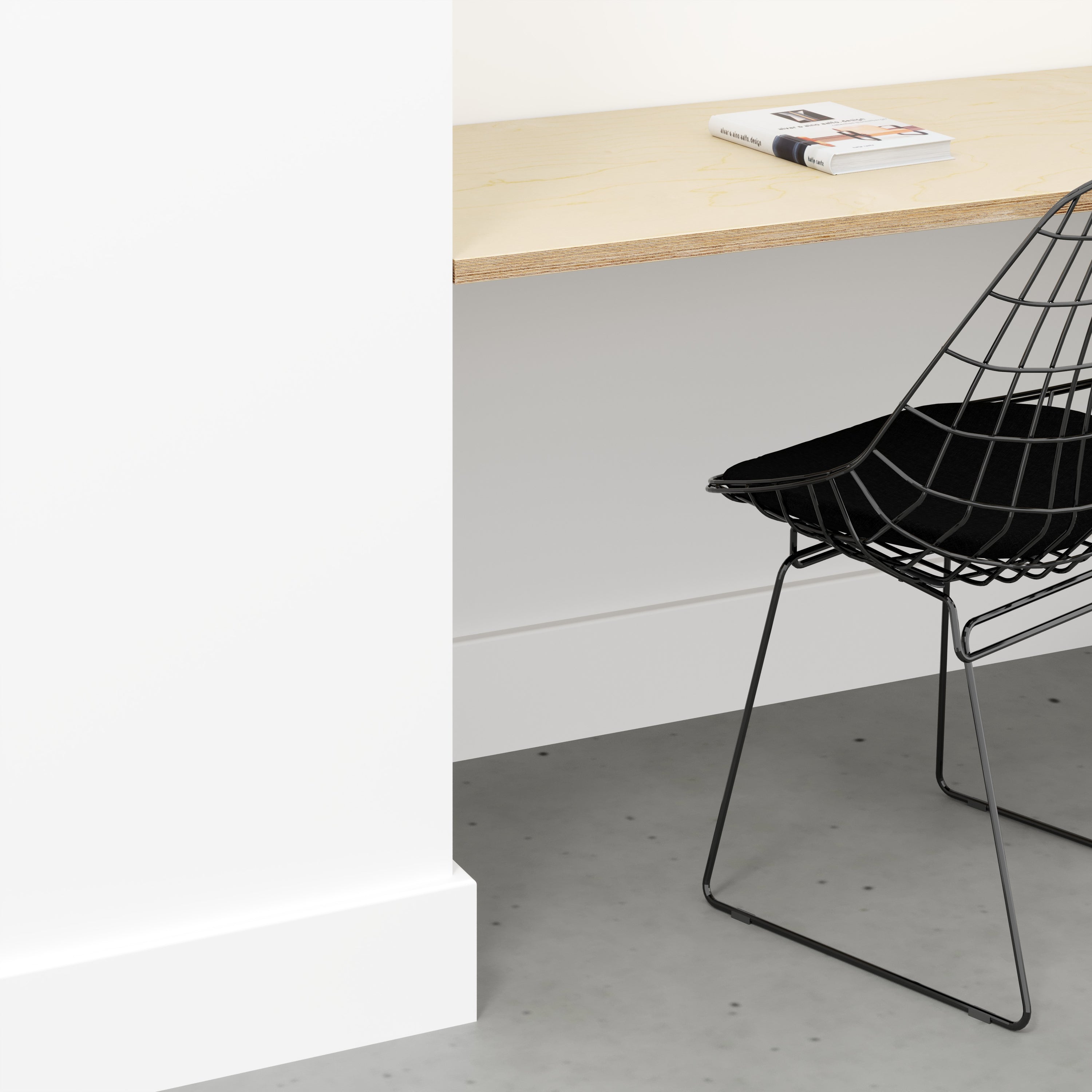 Custom Plywood Wall Desk with Battens