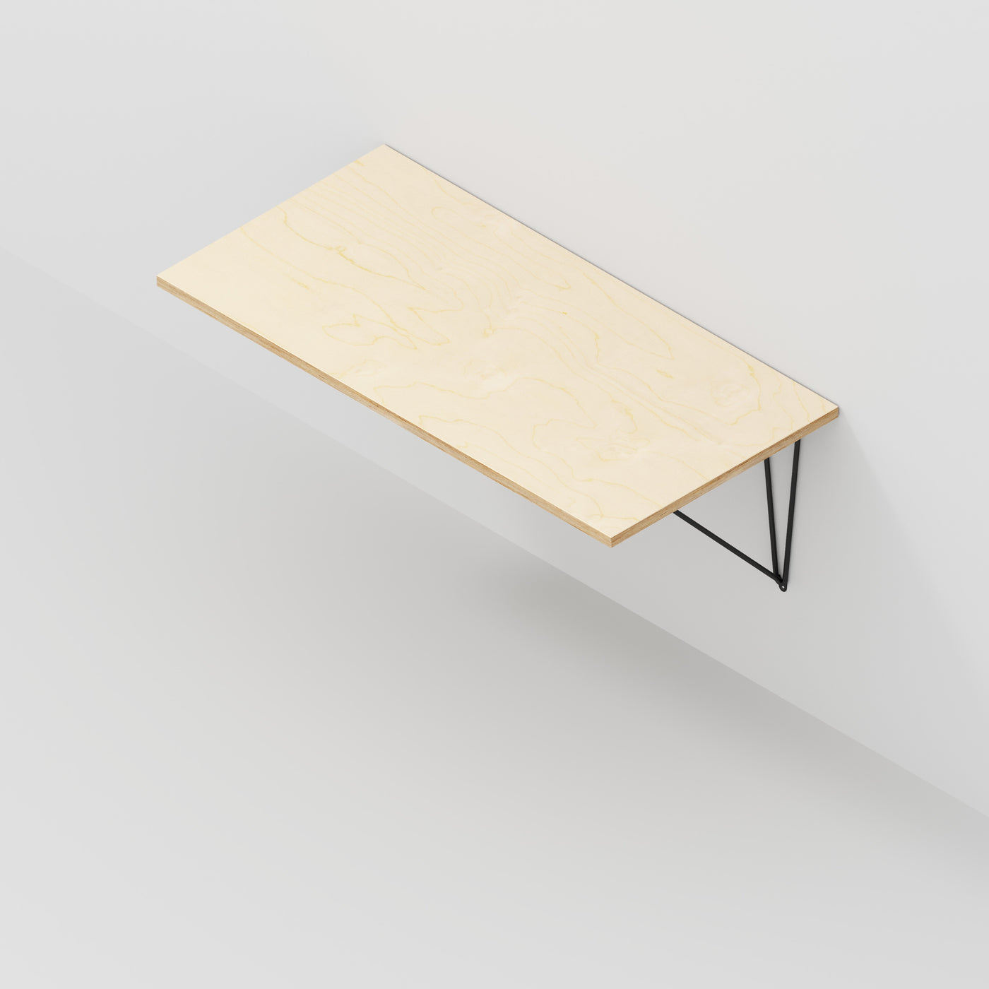 Custom Plywood Wall Desk with Prism Wall Brackets