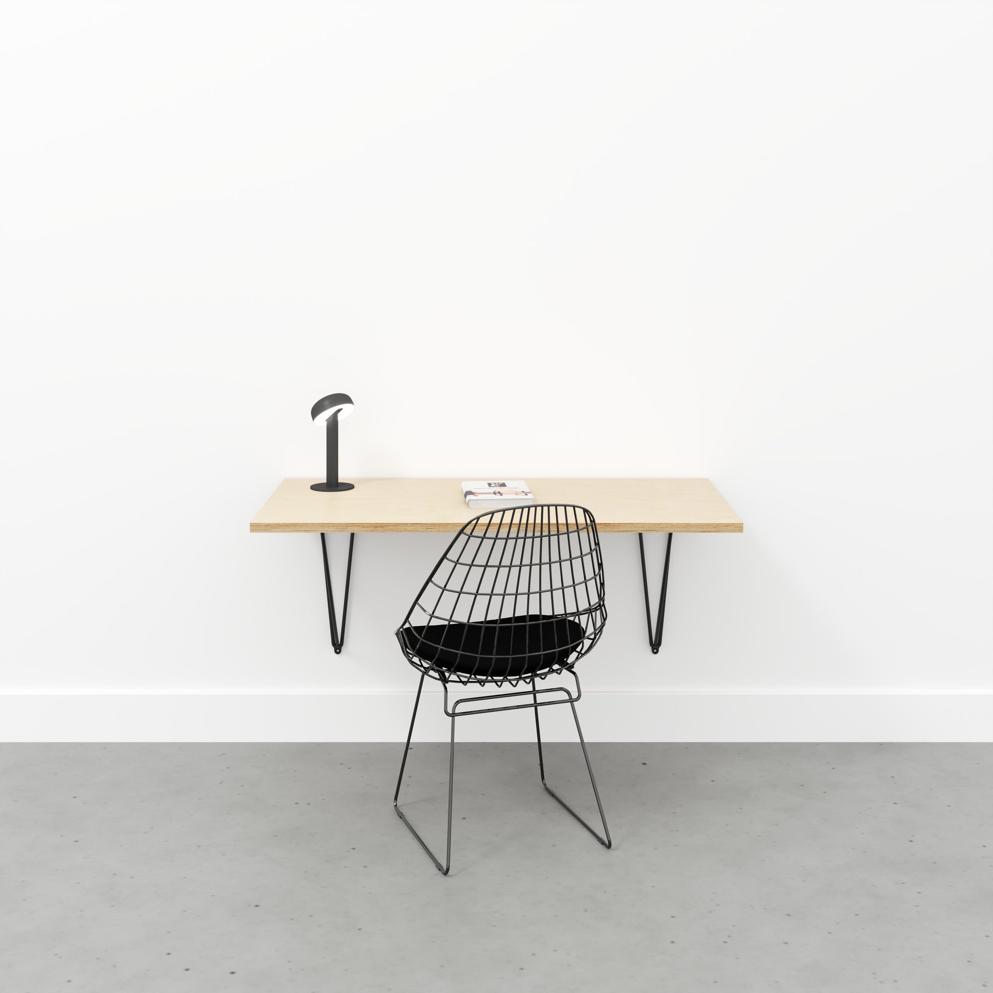 Custom Plywood Wall Desk with Prism Wall Brackets