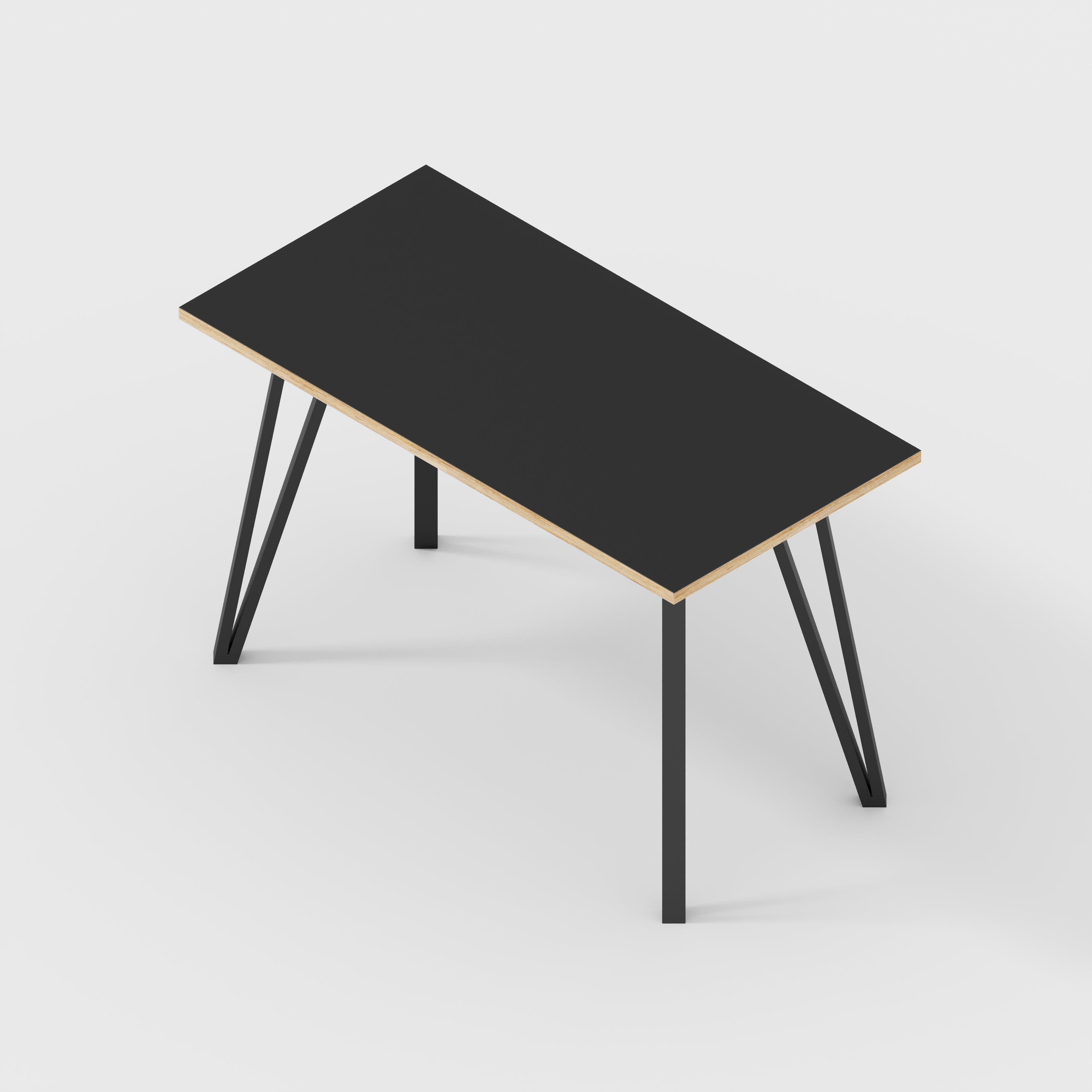 Desk with Black Box Hairpin Legs - Formica Diamond Black - 1200(w) x 6 ...