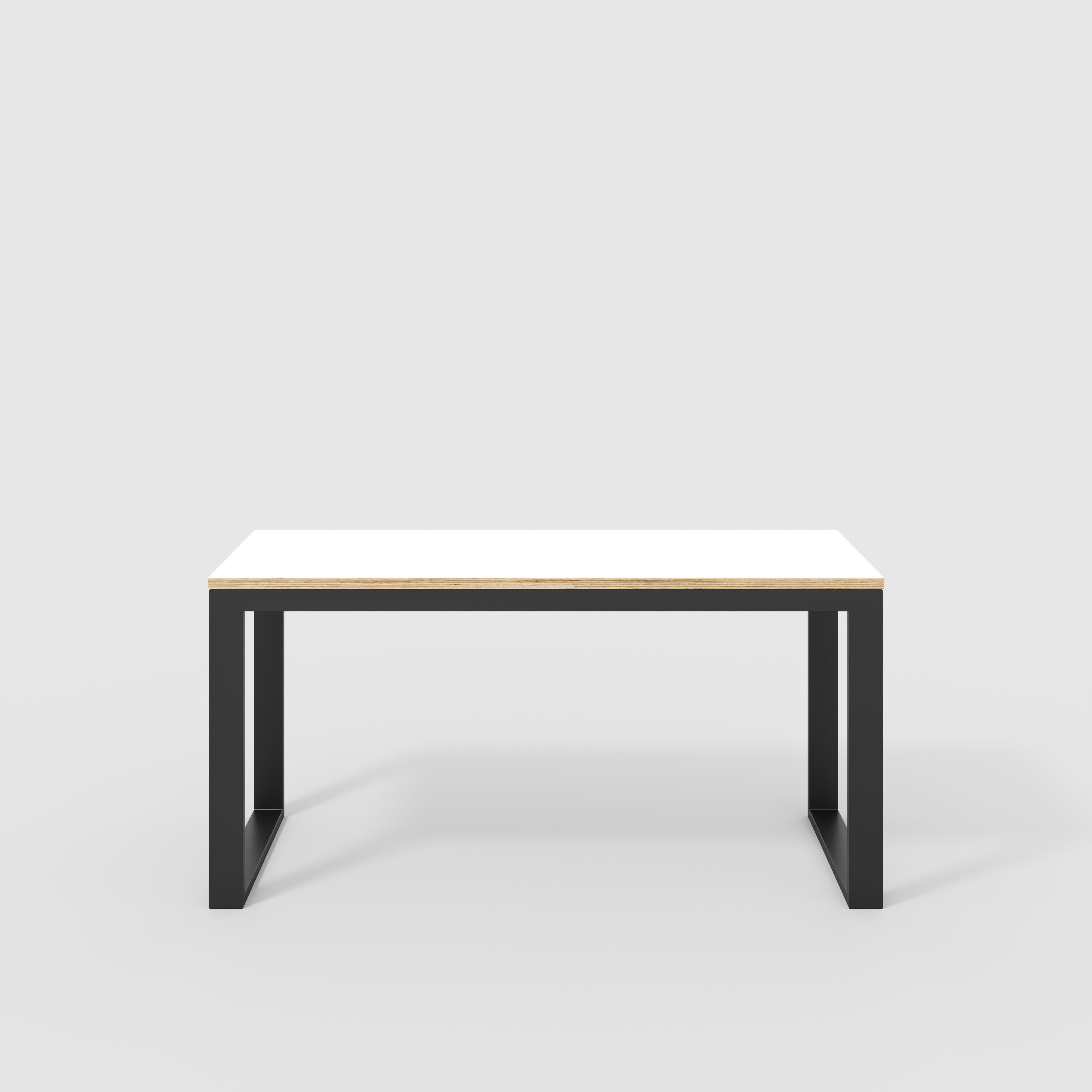 Desk with Black Industrial Frame - Formica White - 1500(w) x 585(d) x ...