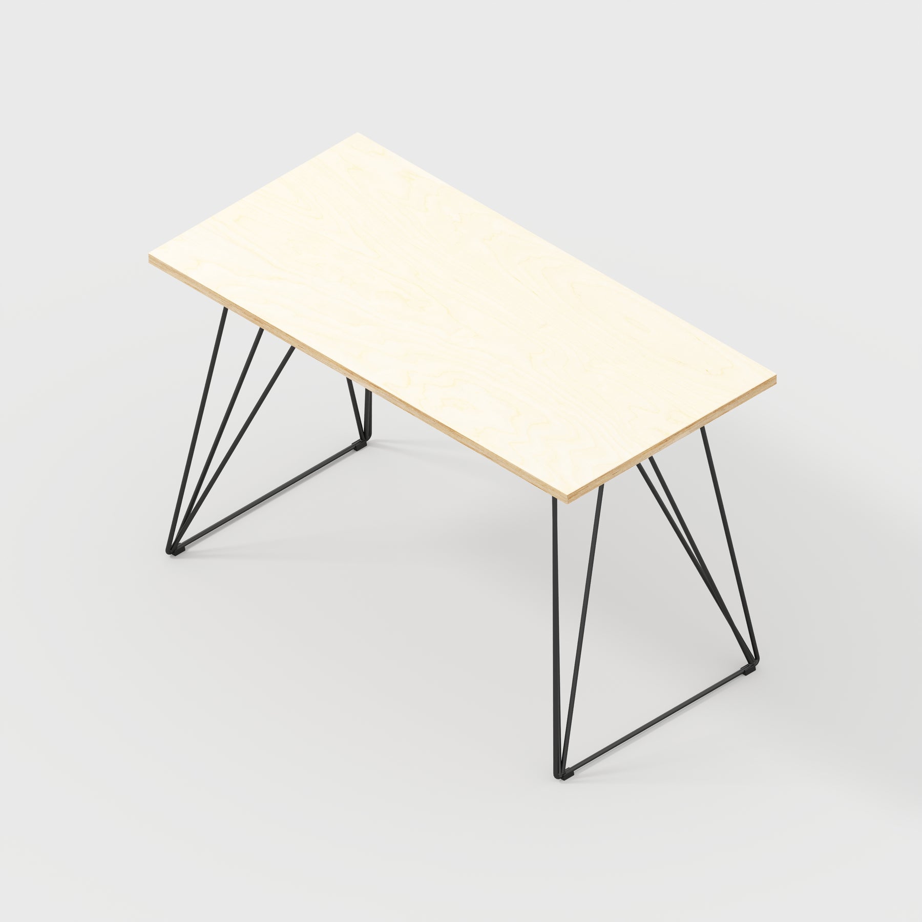Custom Made to Measure Plywood Desk with Wireframe Legs