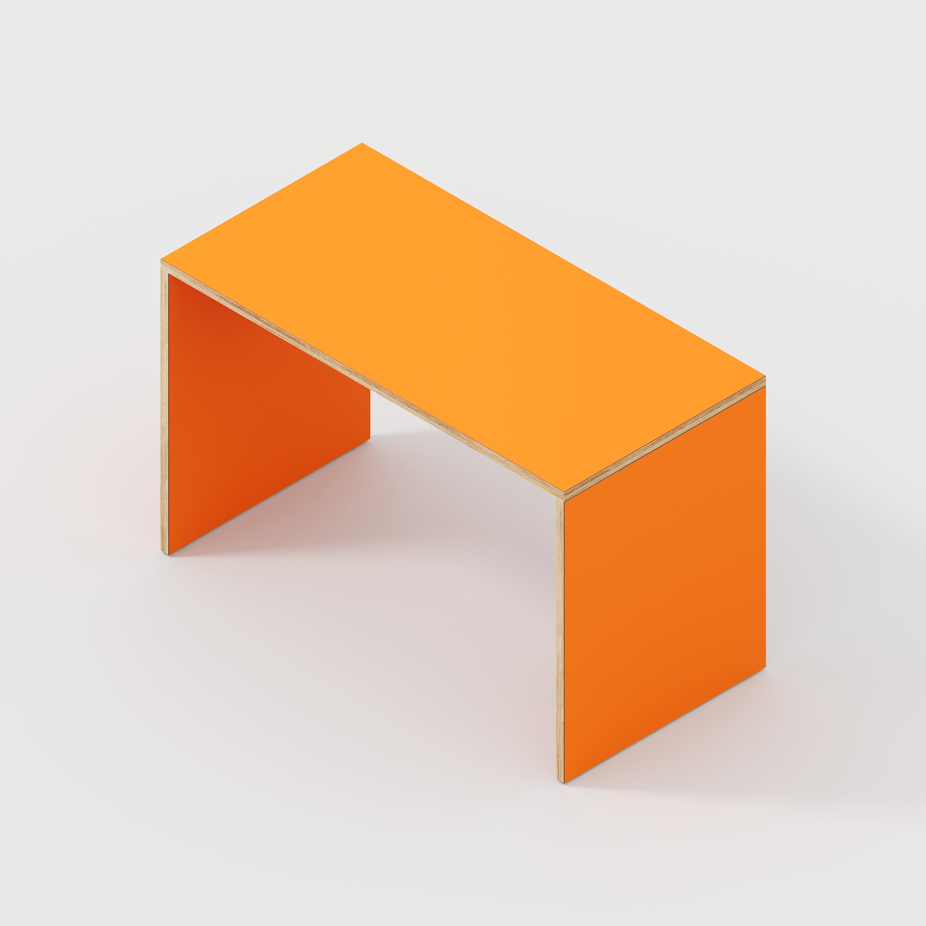 Plywood Desk with Solid Sides - Formica Levante Orange - 1200(w) x 600