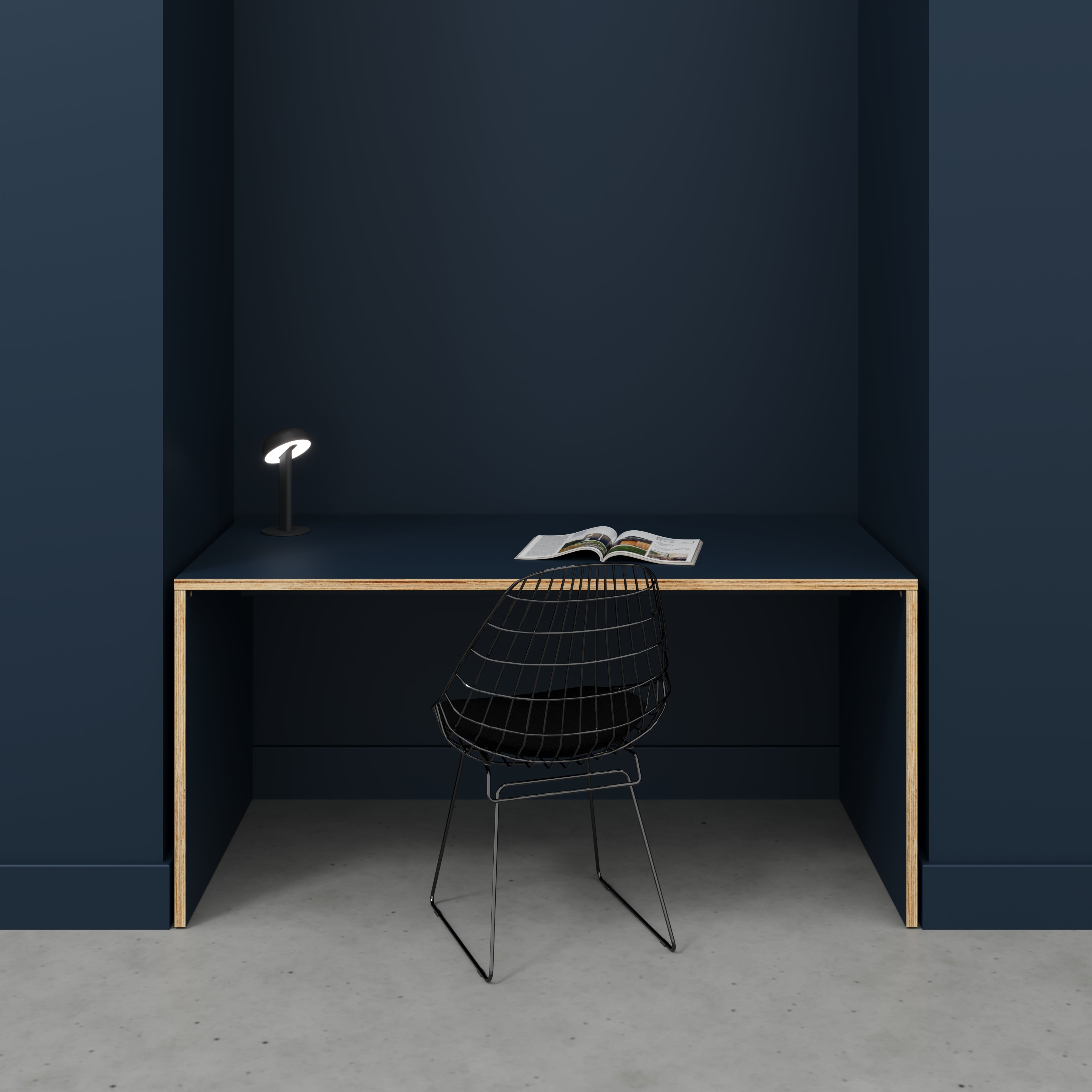 Desk with Solid Sides - Formica Night Sea Blue - 1600(w) x 800(d) x 75 ...