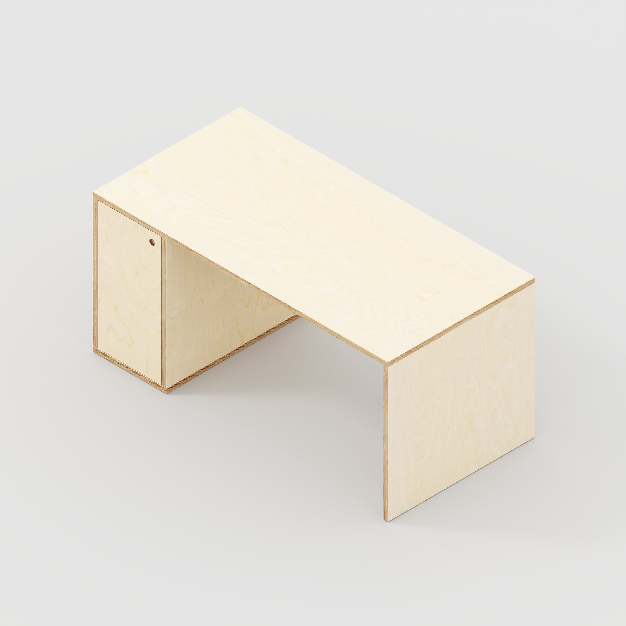 Plywood Desk with Storage Type 1 LH - Door - Plywood Birch - 1600(w) x