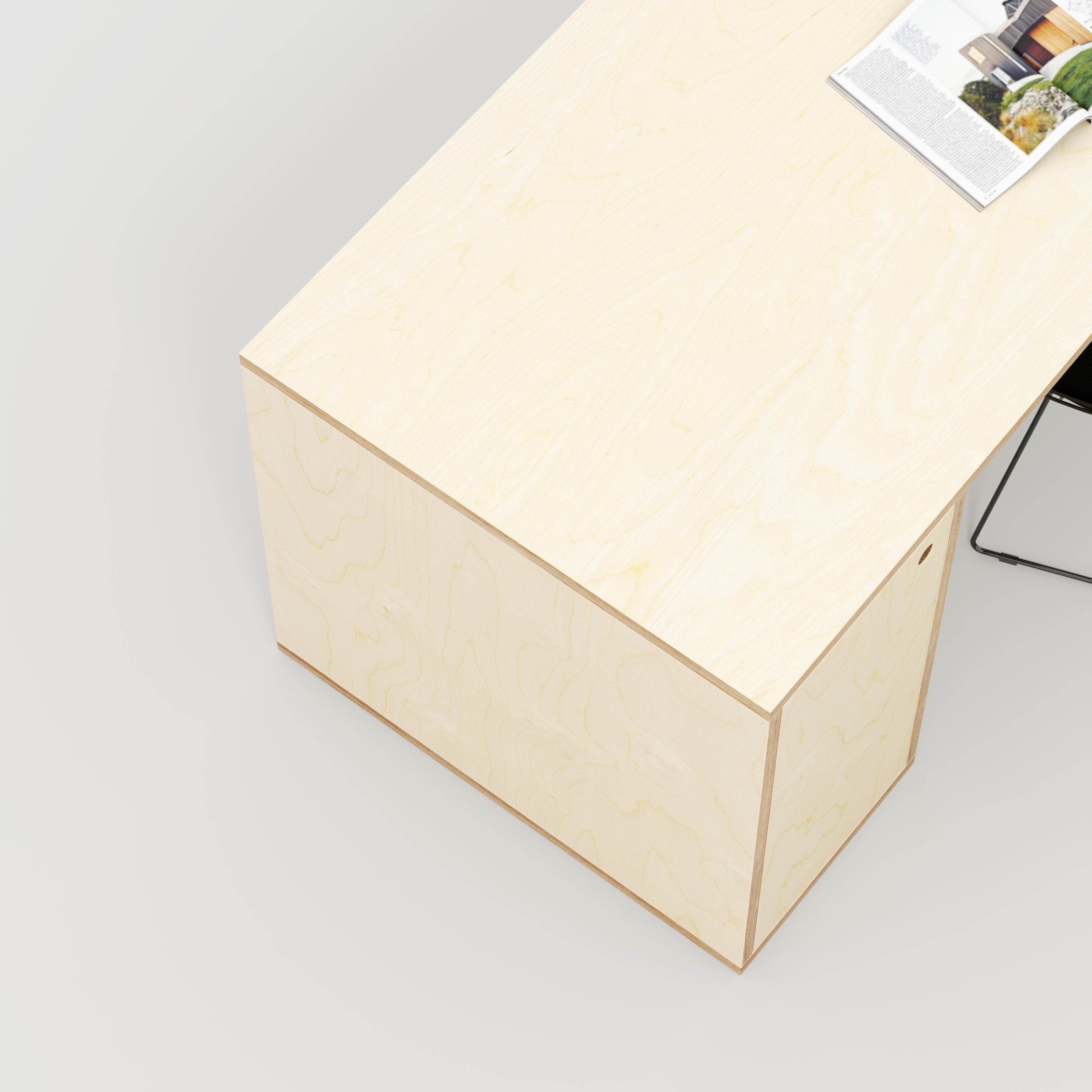 Plywood Desk with Storage Type 1 LH - Door - Plywood Birch - 1600(w) x