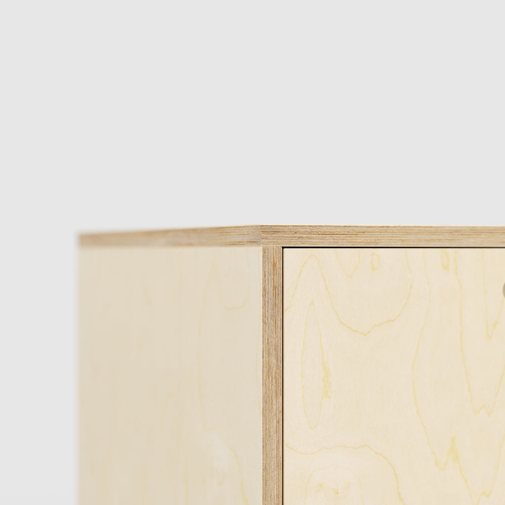 Plywood Desk with Storage Type 1 LH - Door - Plywood Birch - 1600(w) x