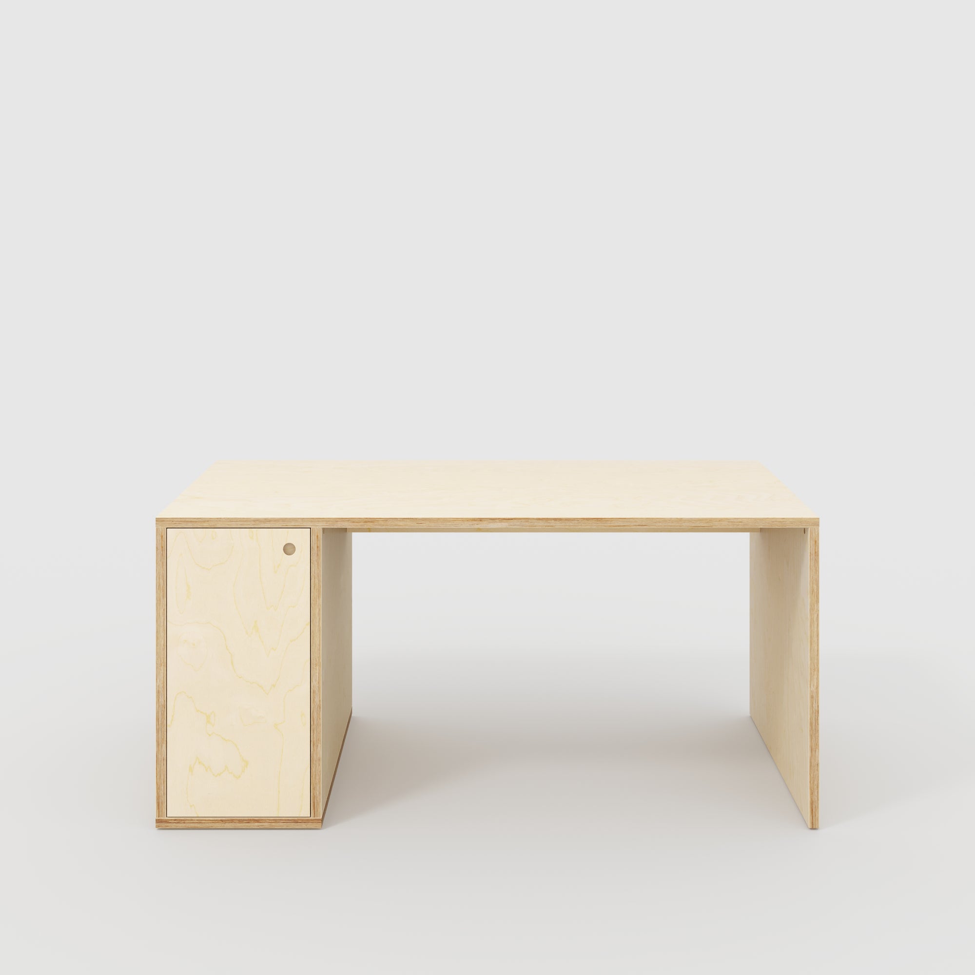 Plywood Desk with Storage Type 1 LH - Door - Plywood Birch - 1600(w) x