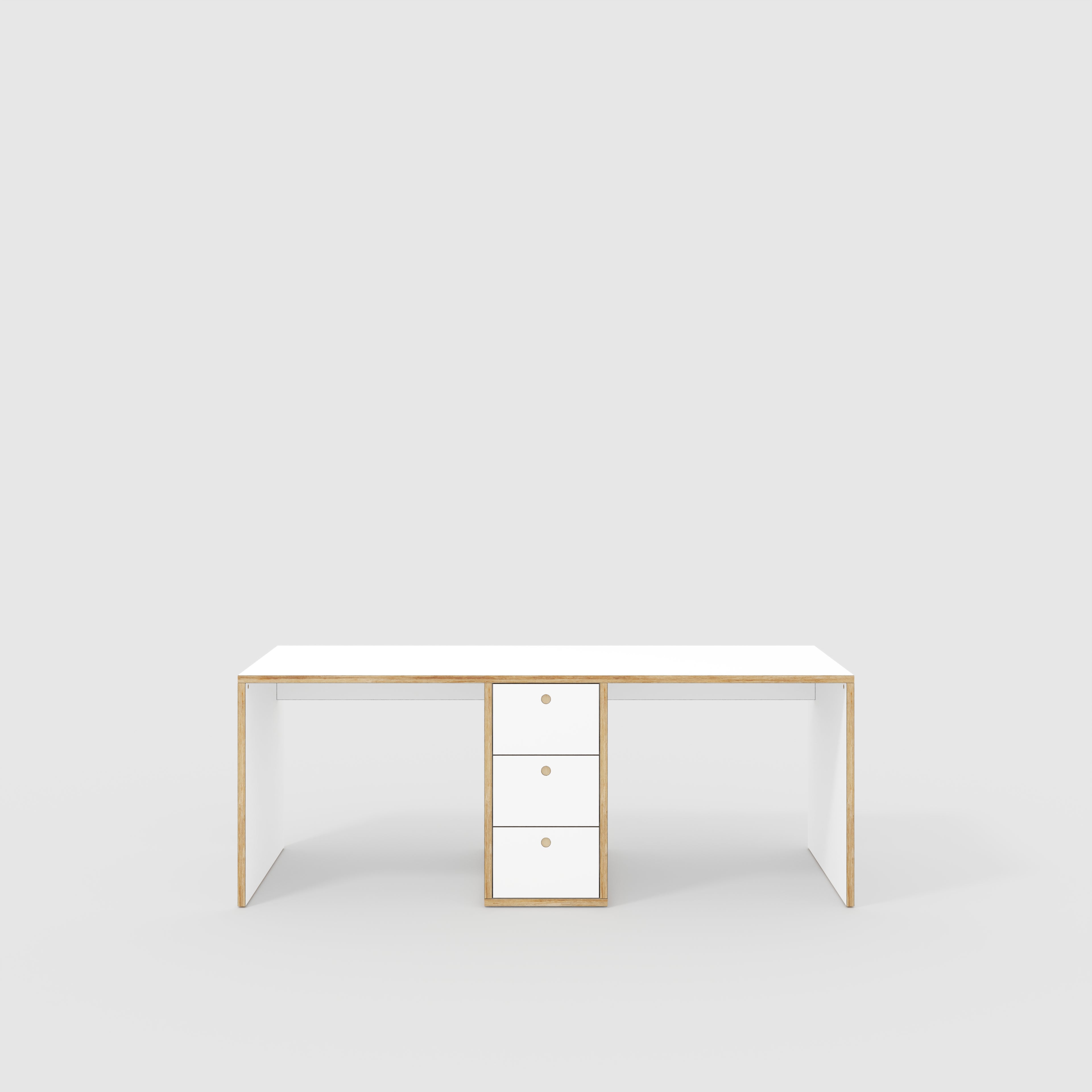 Desk with Storage Type 3 - Drawers - Formica White - 2000(w) x 800(d ...