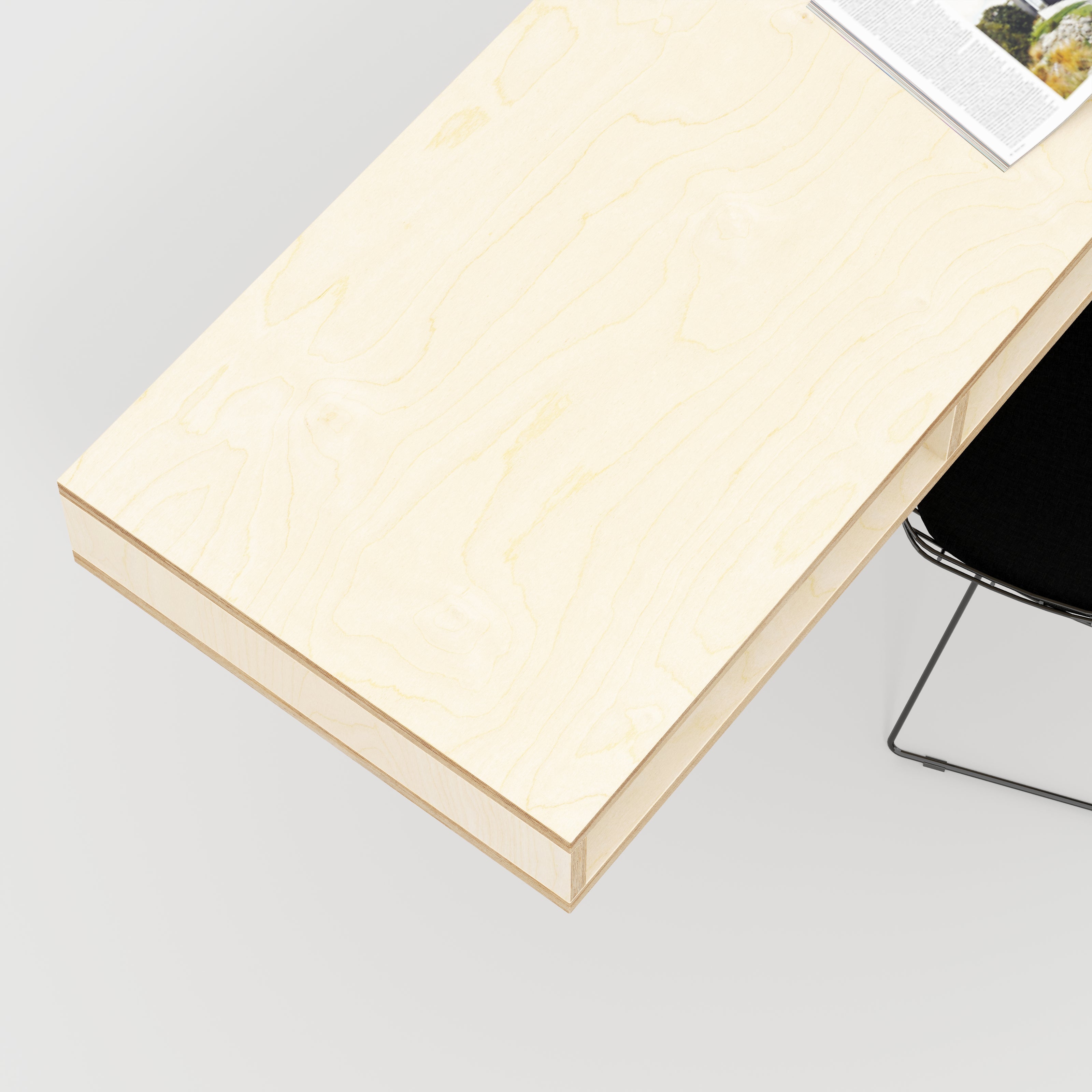 Plywood Desktop with Storage - Plywood Birch - 1800(w) x 600(d) x 150(