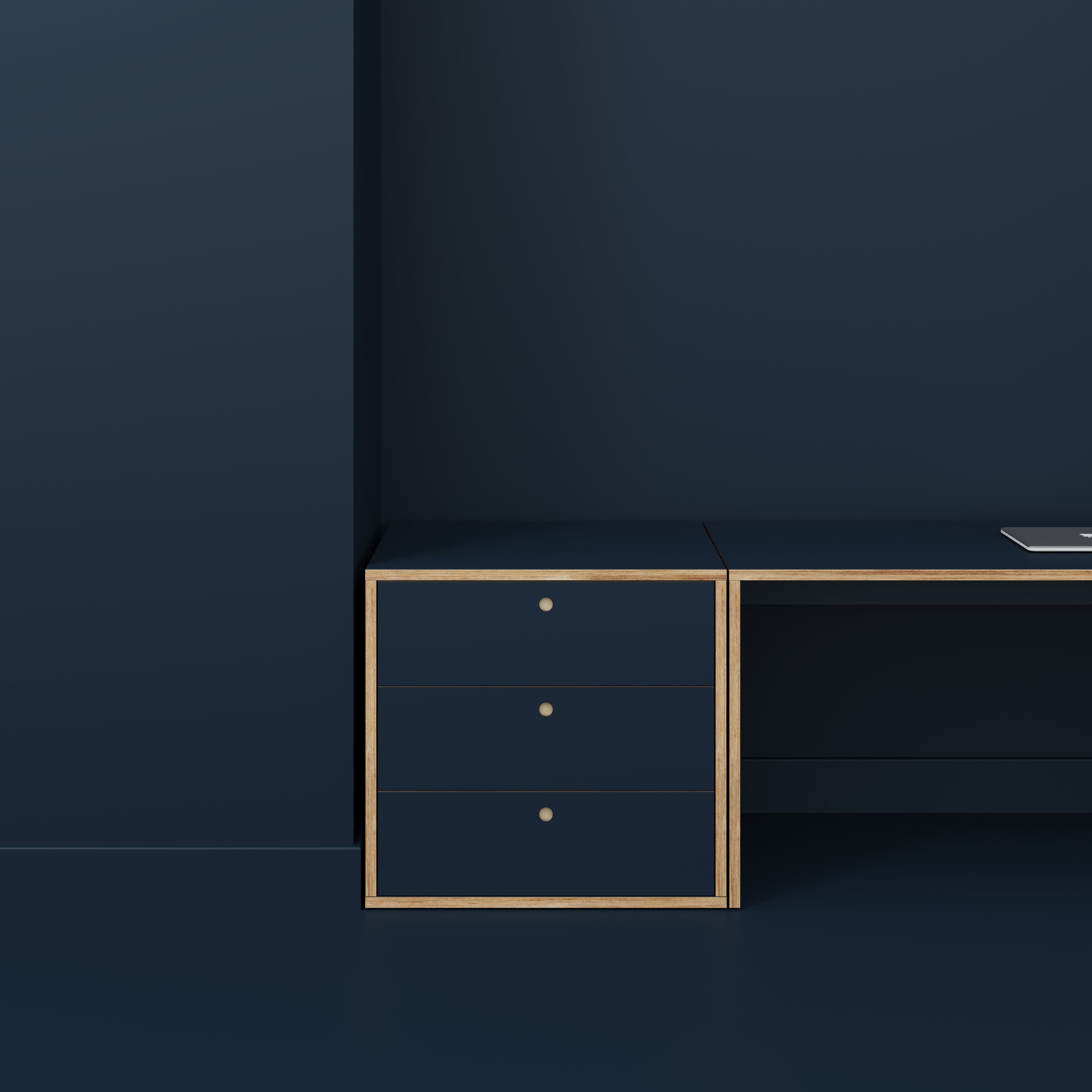 Drawer Unit - Formica Night Sea Blue - 800(w) x 600(d) x 750(h) – Made ...