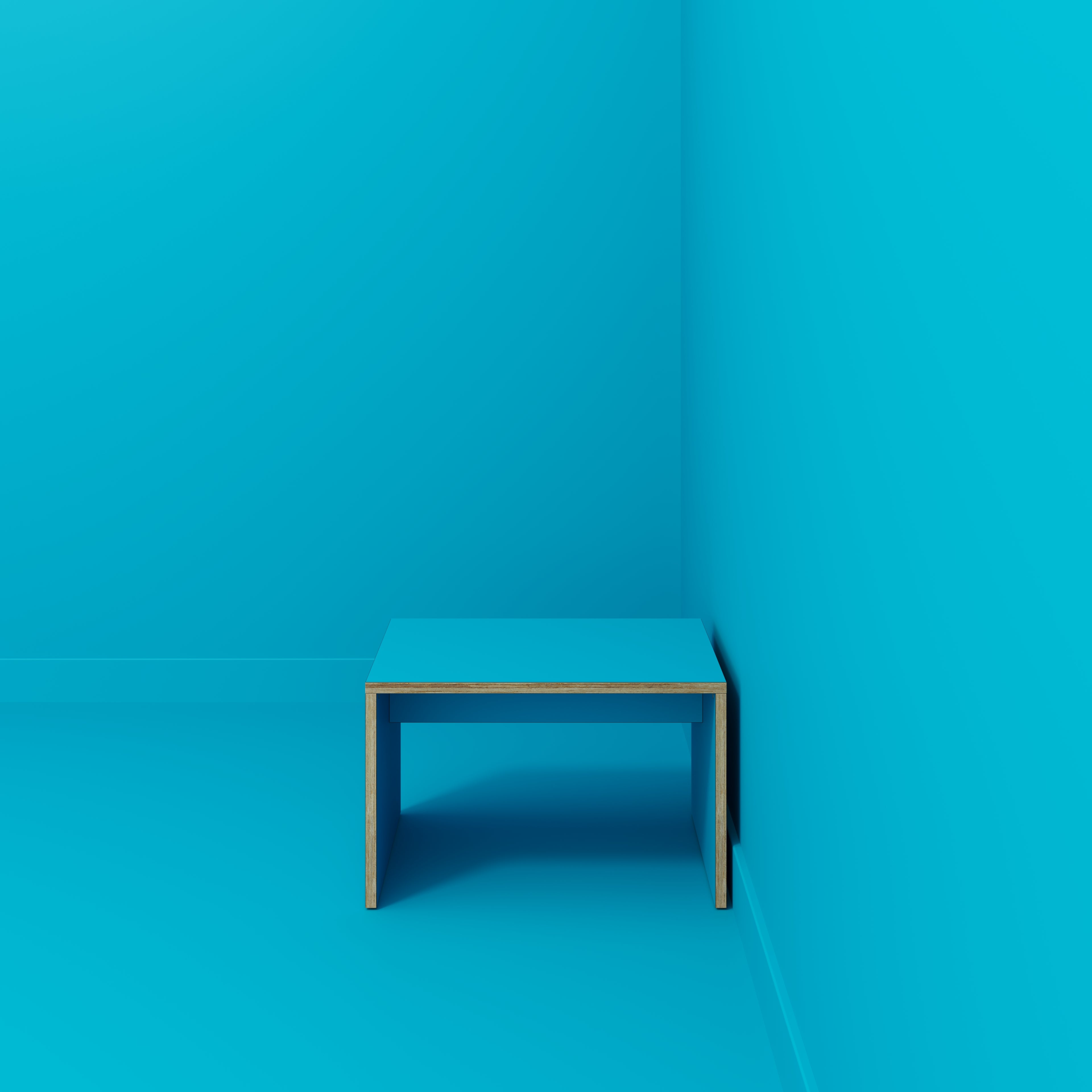 Kids Table with Solid Sides - Formica Caribbean Blue - 800(w) x 600(d ...