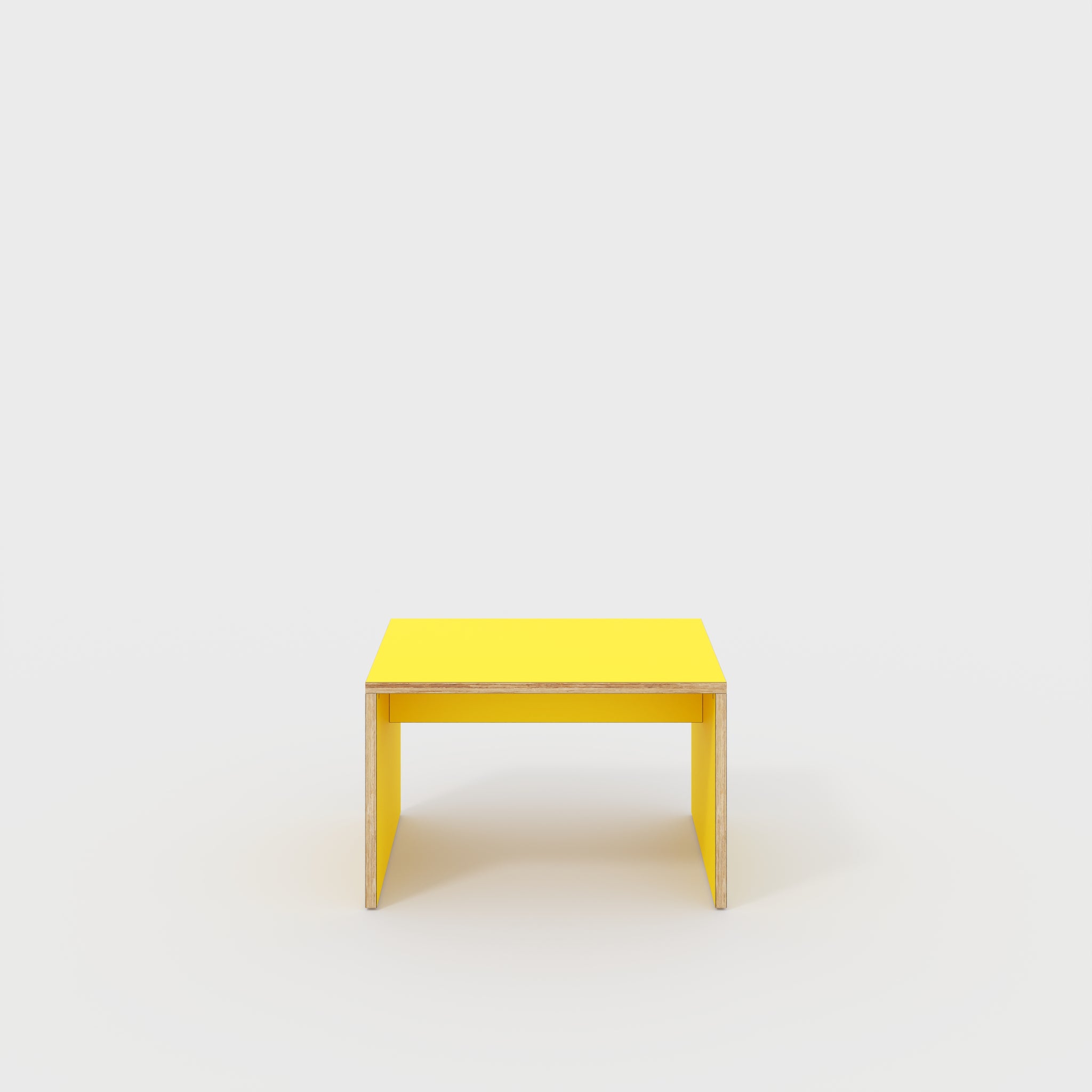 Plywood Kids Table with Solid Sides - Formica Chrome Yellow - 800(w) x