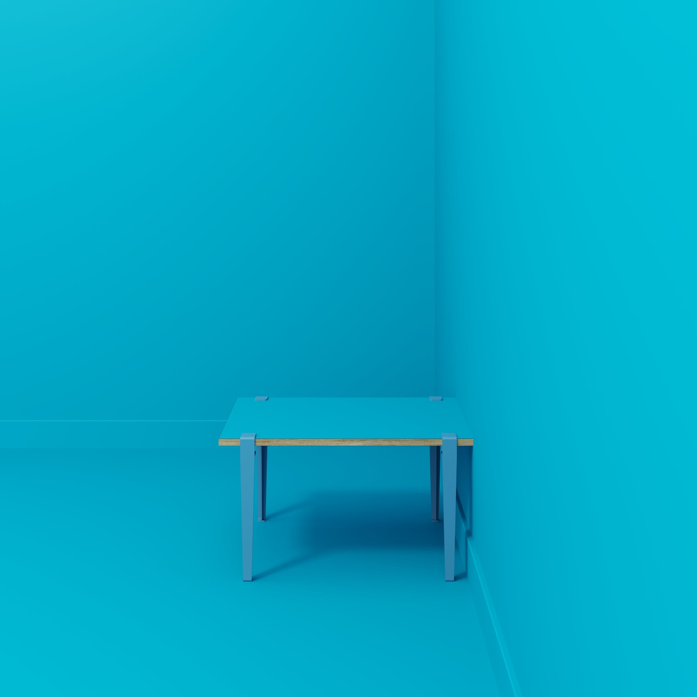 Plywood Kids Table with Whale Blue Tiptoe Legs - Formica Caribbean Blu
