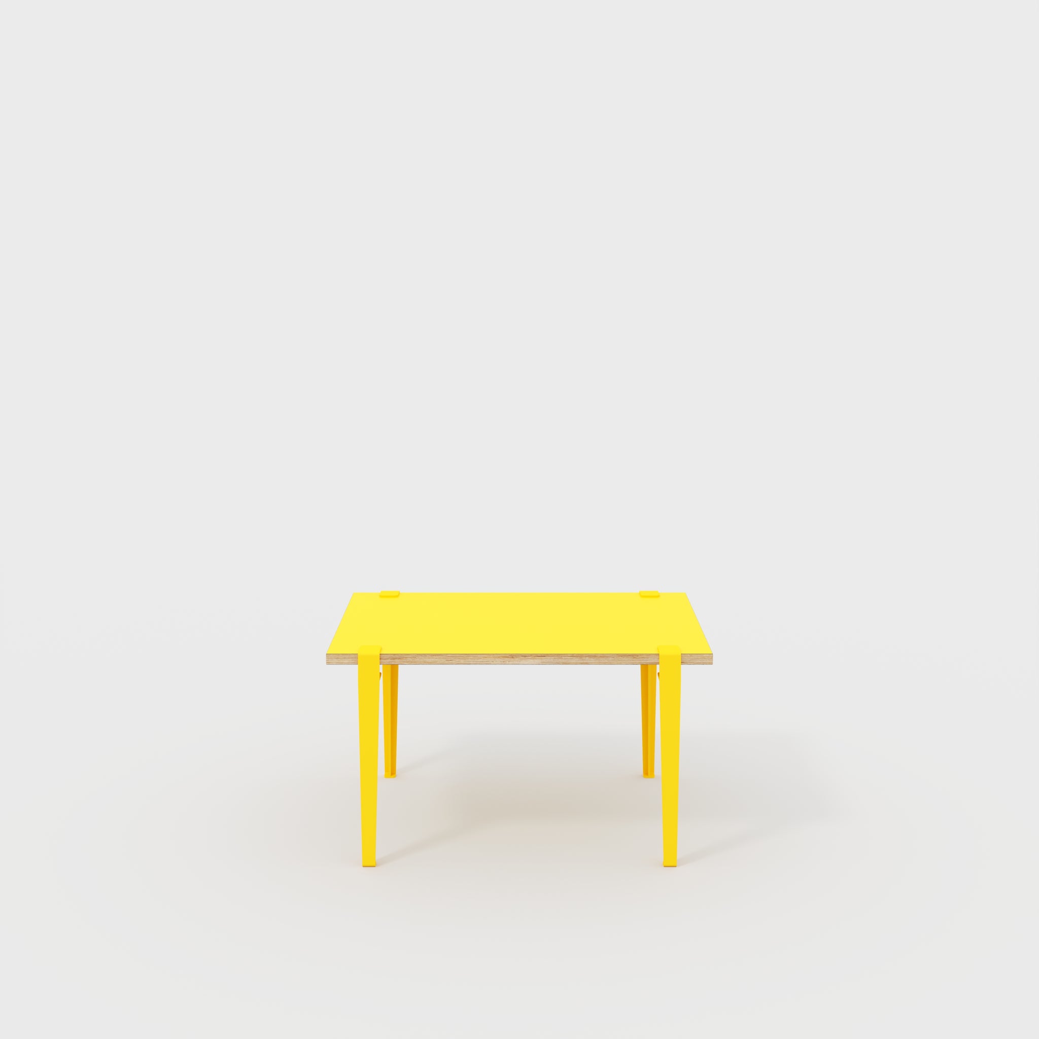 Plywood Kids Table with Sun Yellow Tiptoe Legs - Formica Chrome Yellow