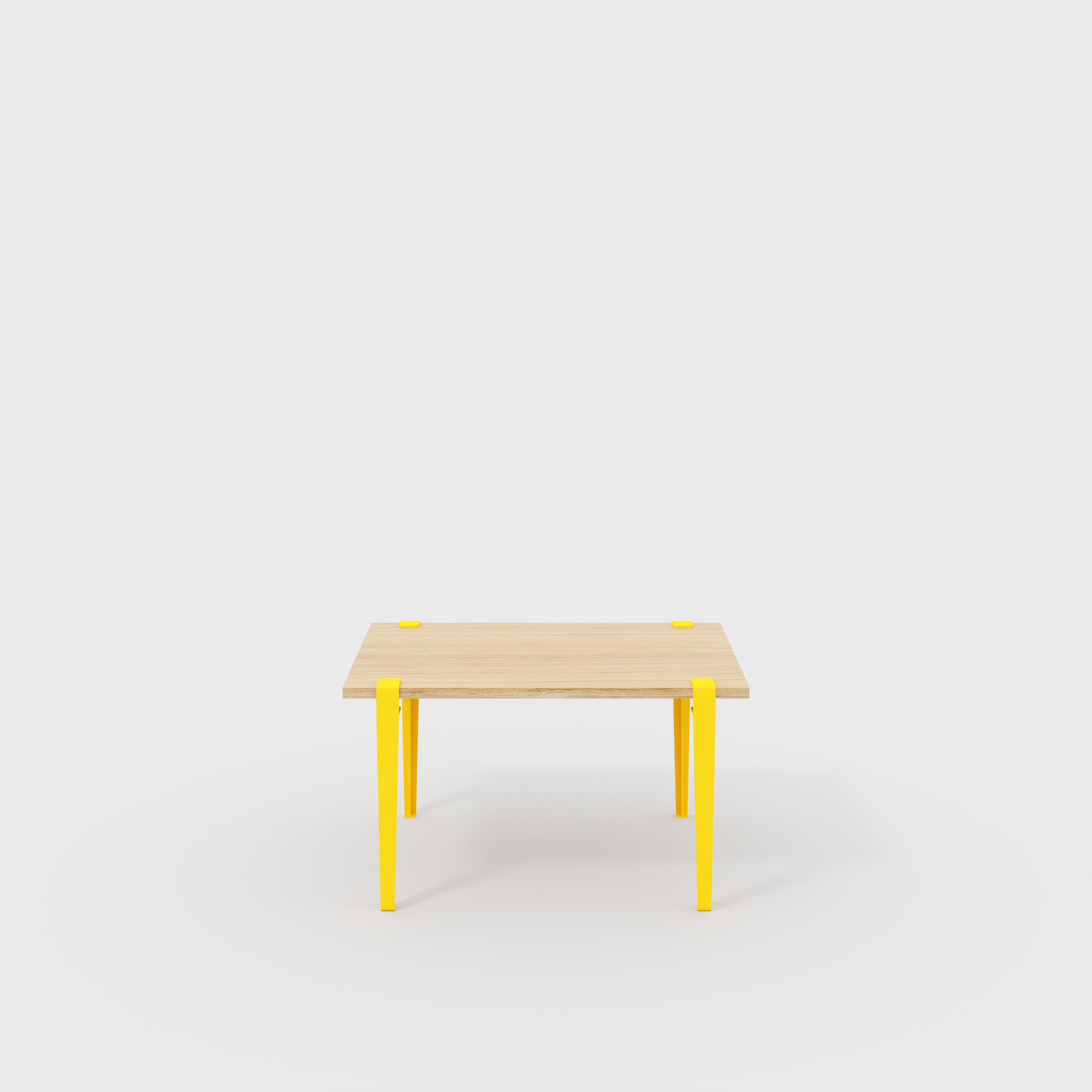 Plywood Kids Table with Sun Yellow Tiptoe Legs - Plywood Oak - 800(w)