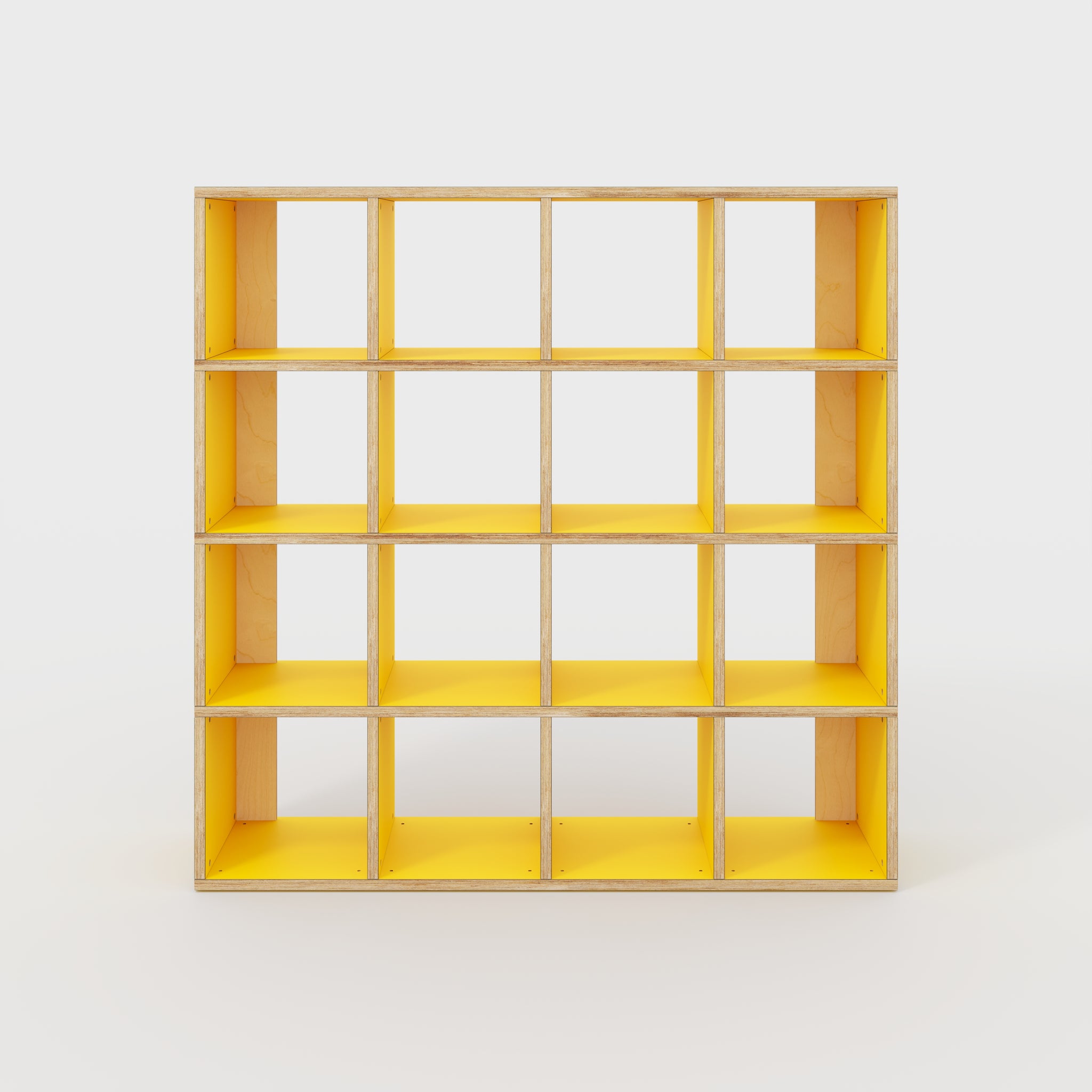 Plywood Open Shelves - Formica Chrome Yellow - 1600(w) x 400(d) x 1600